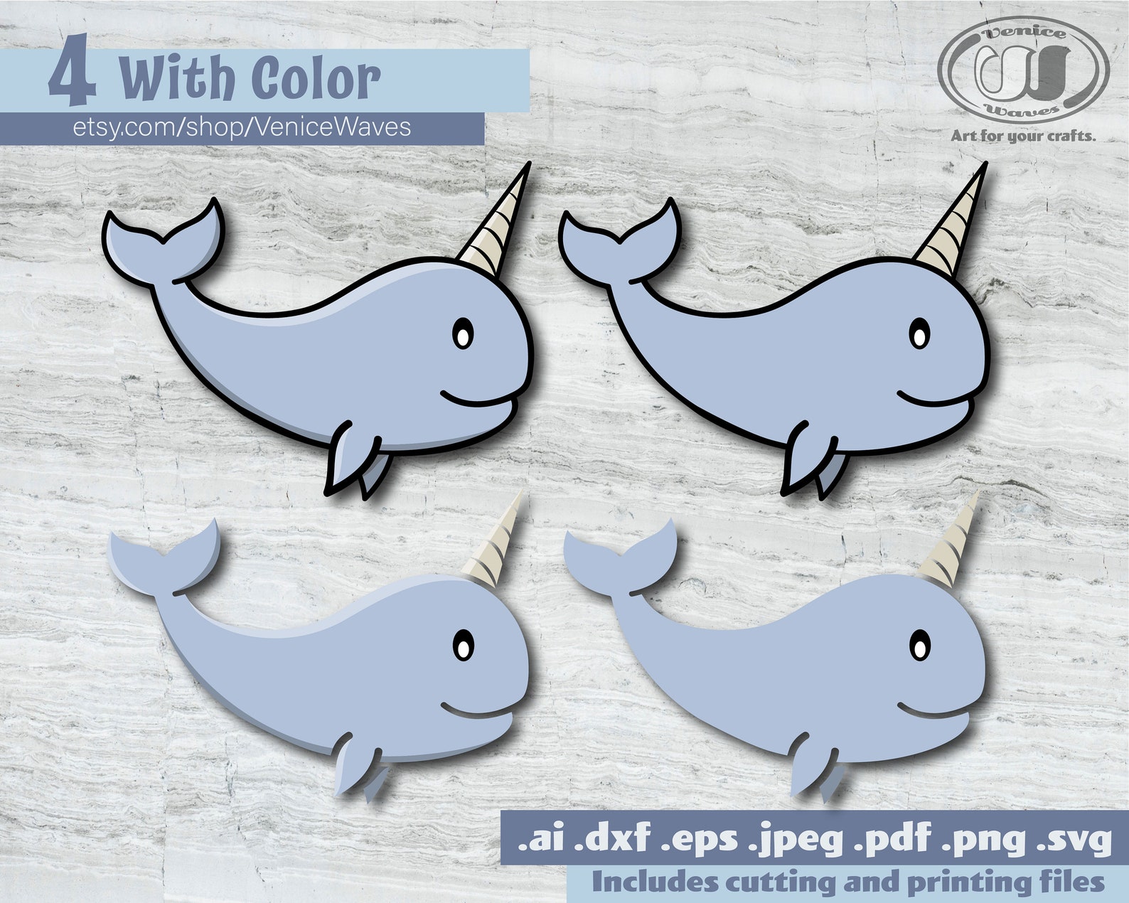 Narwhal SVG, Narwhal Cut File, Narwhal Clipart, Narwhal PDF, Dolphin ...