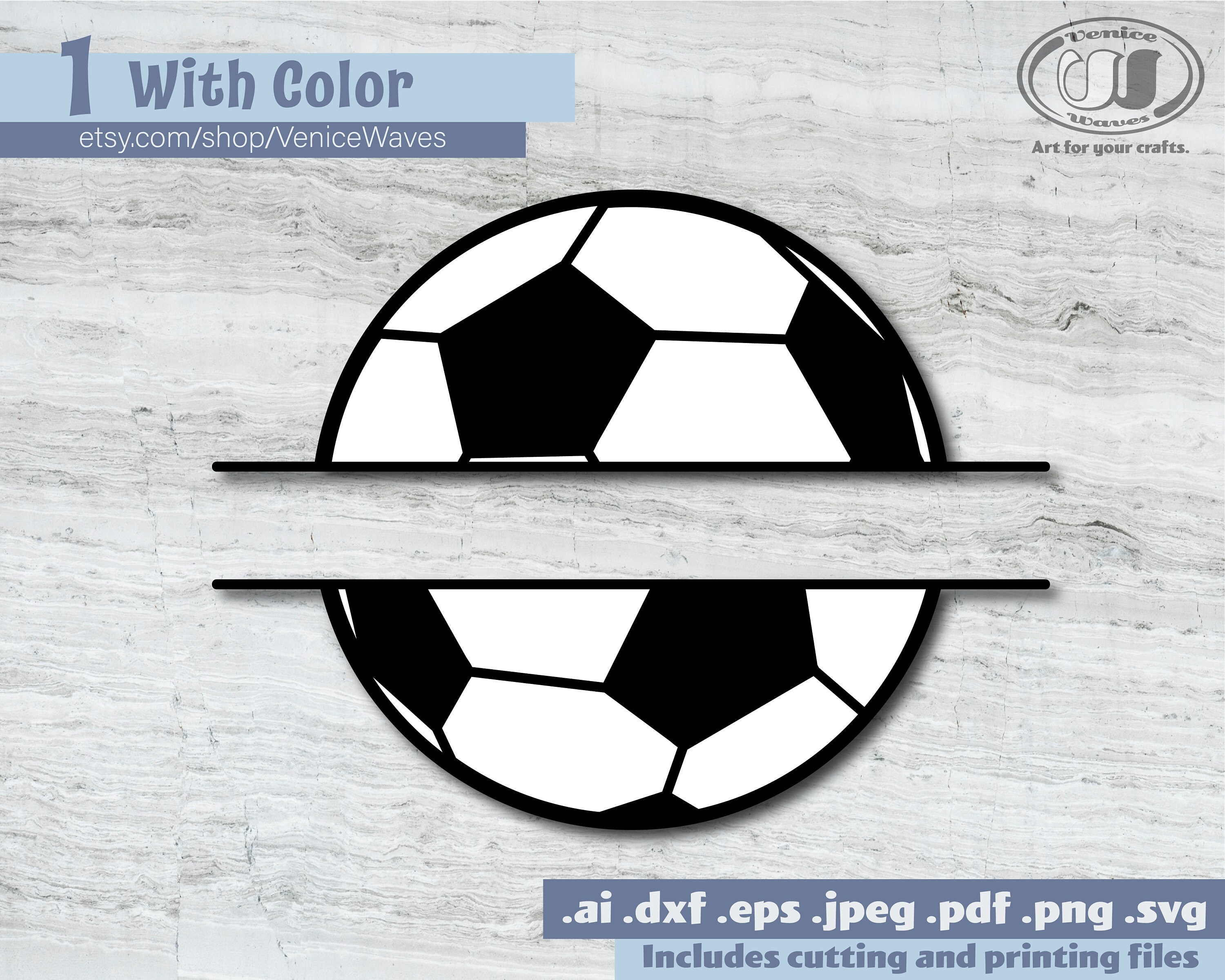 Split Soccer Ball SVG Split Soccer Ball Cut File Soccer Ball | Etsy
