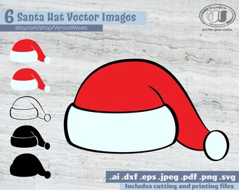 Santa Hat Instant Digital Download, Svg, Ai, Dxf, - Etsy