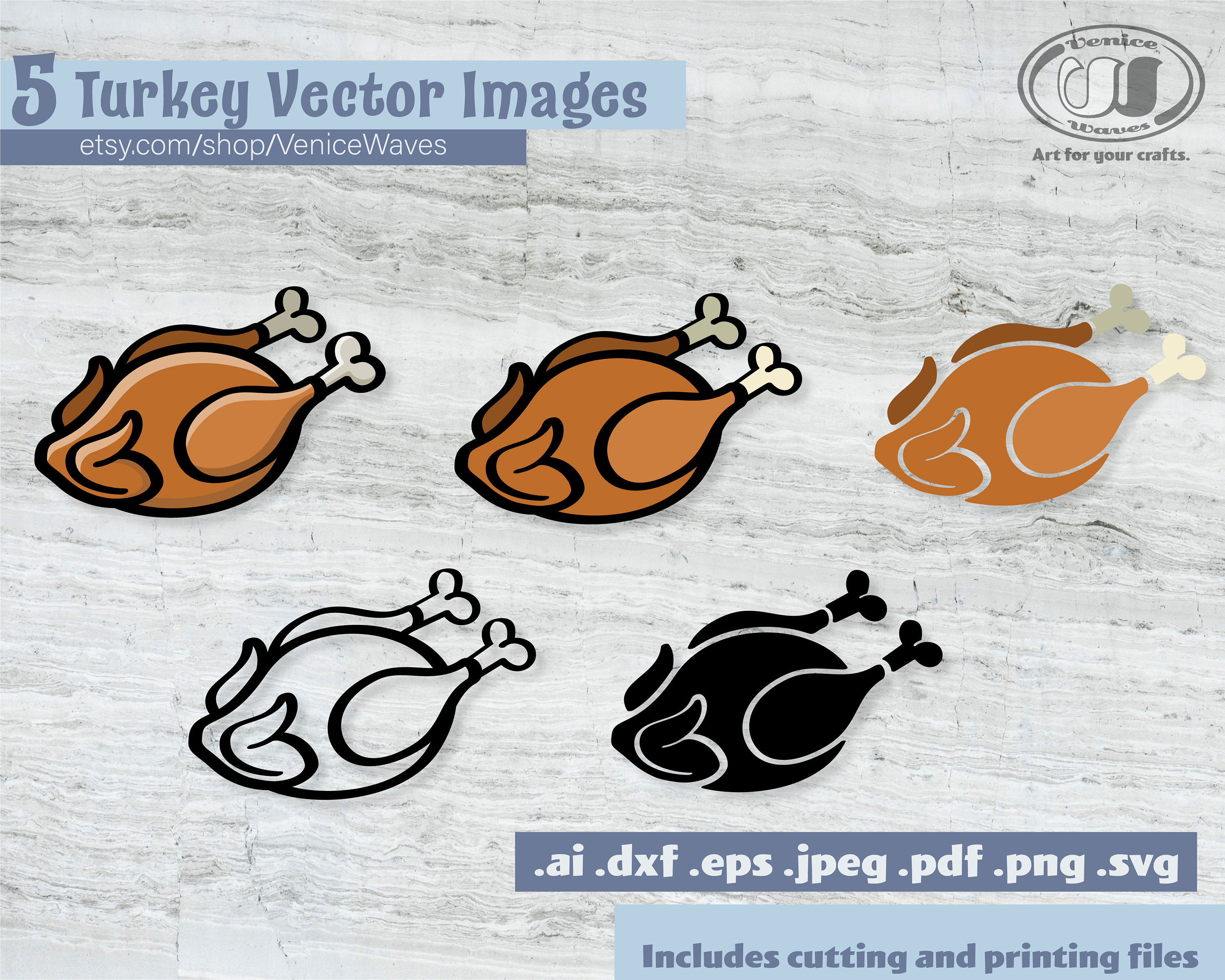 Cooked Turkey SVG Thanksgiving Cut File Food Clipart | Etsy