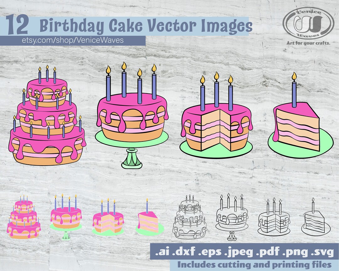 Birthday Cake SVG, Birthday Cake Cut File, Birthday Cake Clipart ...
