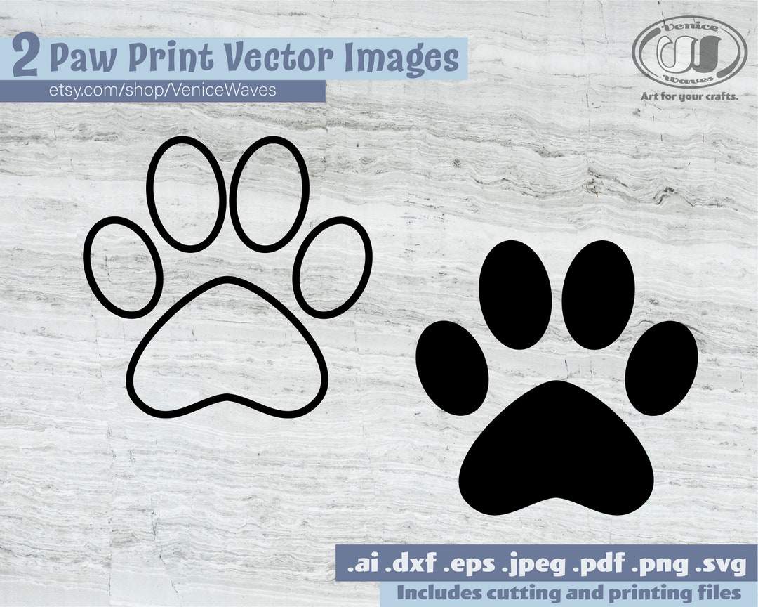 Paw Print SVG, Paw Print Cut File, Paw Print Clipart, Paw Print PDF ...