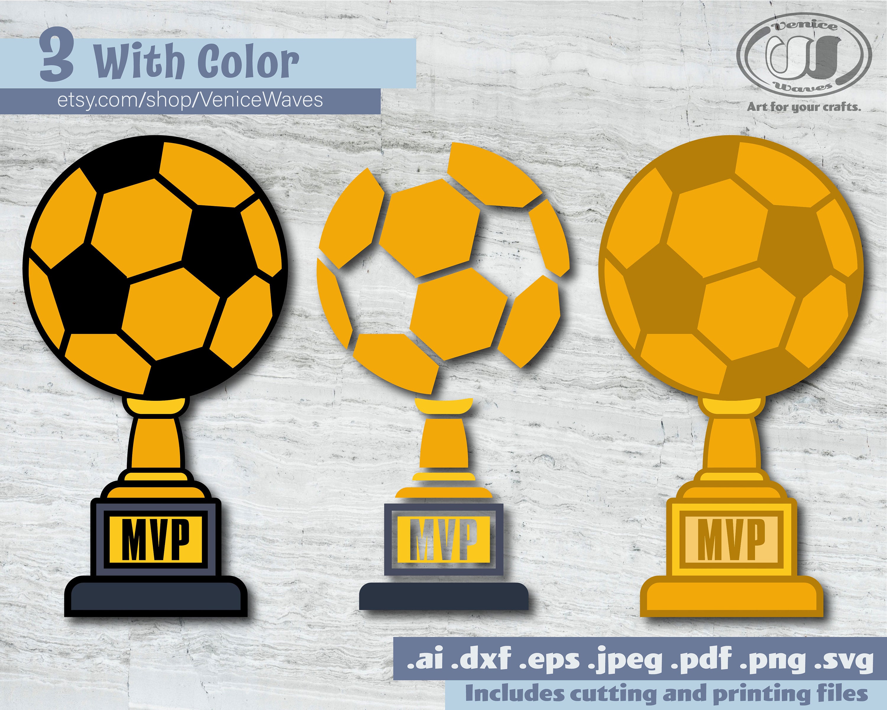 Mounted Soccer Trophy Cup SVG Football Trophy Cut File Award - Etsy España