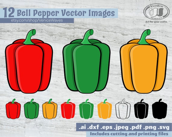 Bell Pepper SVG Bell Pepper Cut File Bell Pepper Clipart | Etsy