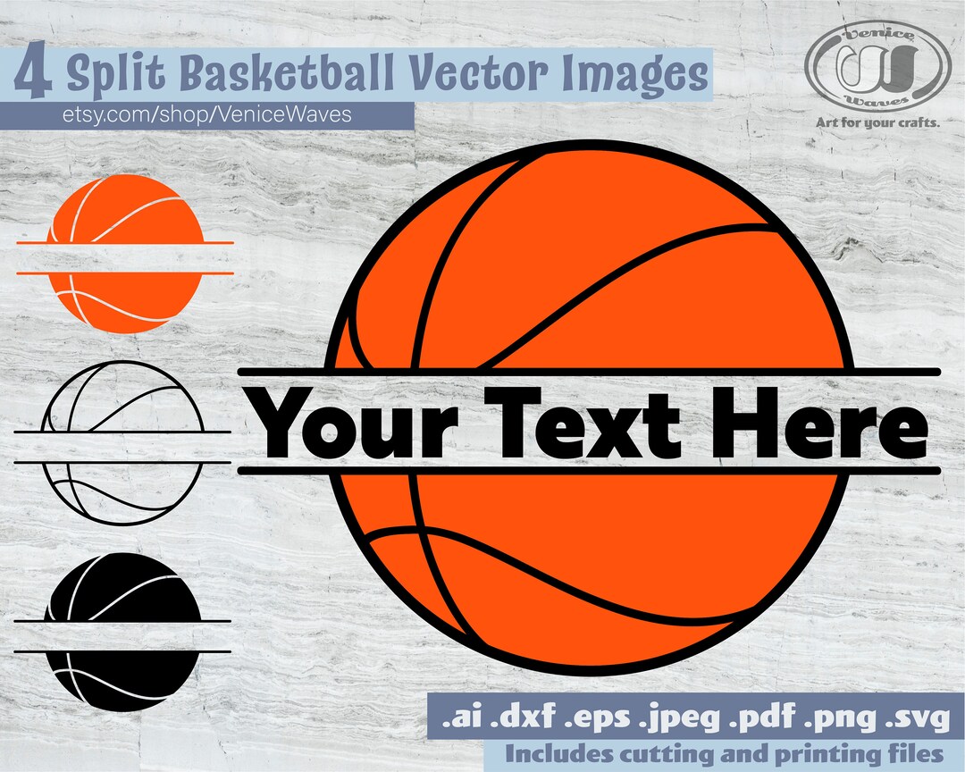 Split Basketball SVG, Split Basketball Cut File, Basketball Clipart ...