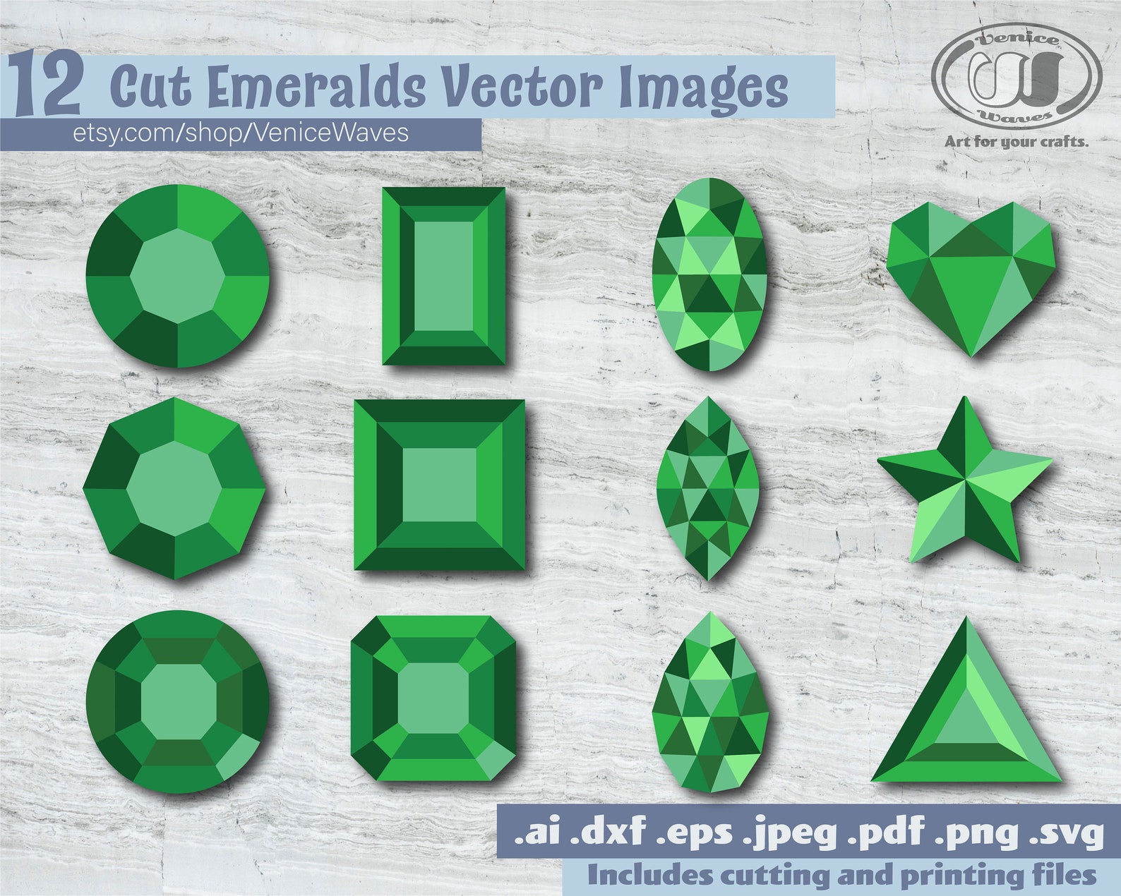 Cut Emeralds SVG, Emeralds Cut Drawing, Gemstone Clipart, Diamonds PDF ...