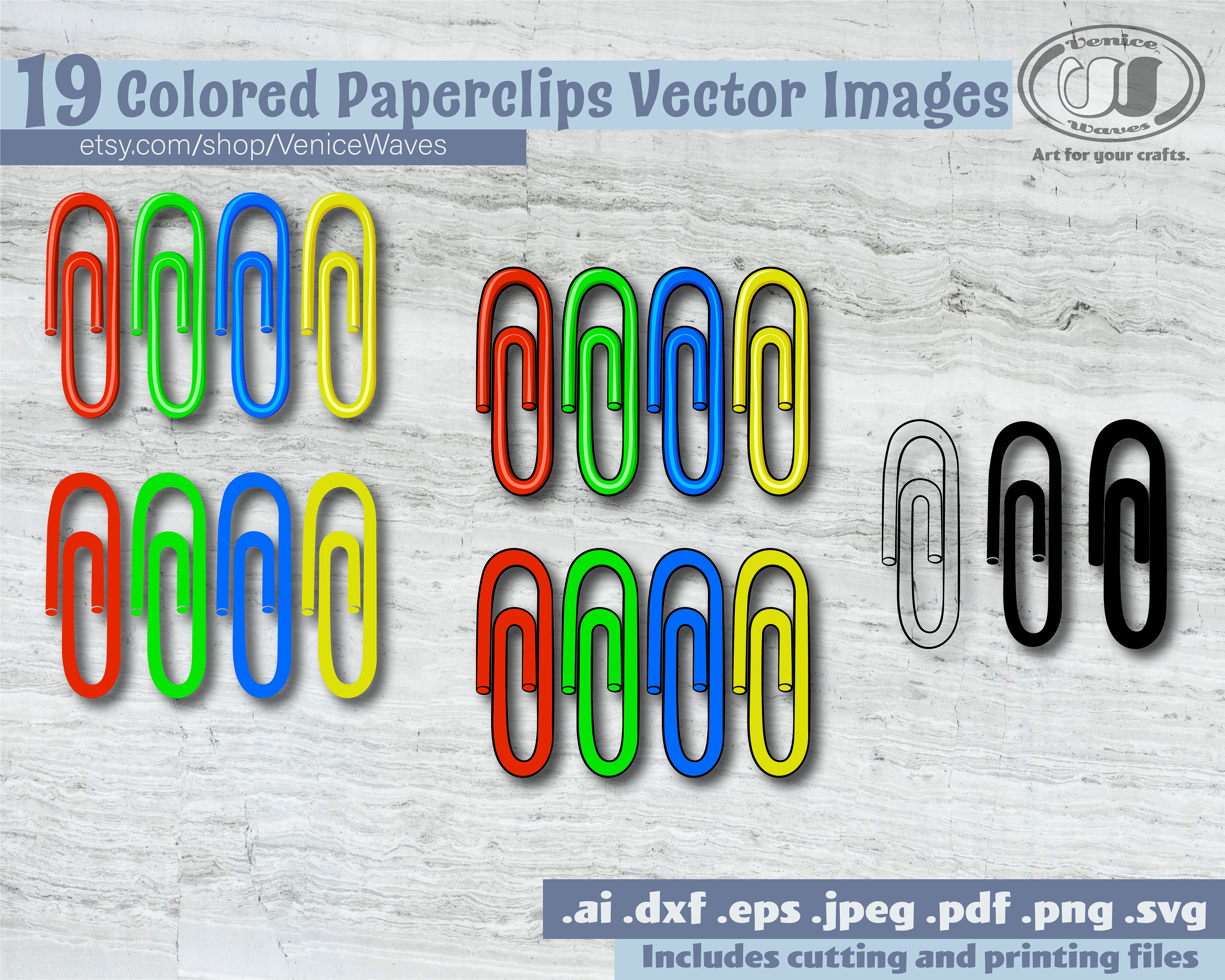 Colored Paper Clips SVG Paperclip Cut File Paper Clip - Etsy