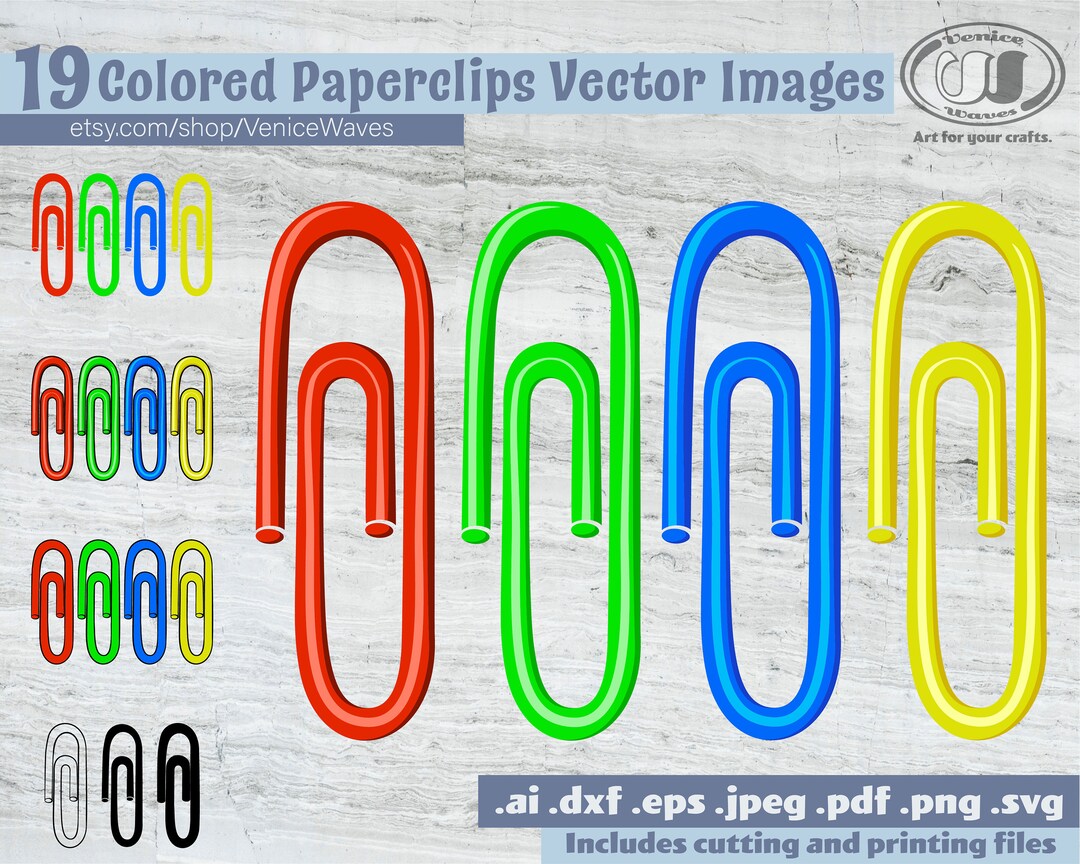 Colored Paper Clips SVG, Paperclip Cut File, Paper Clip Clipart ...