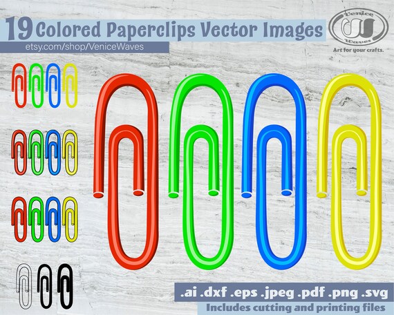 Colored Paper Clips SVG Paperclip Cut File Paper Clip | Etsy