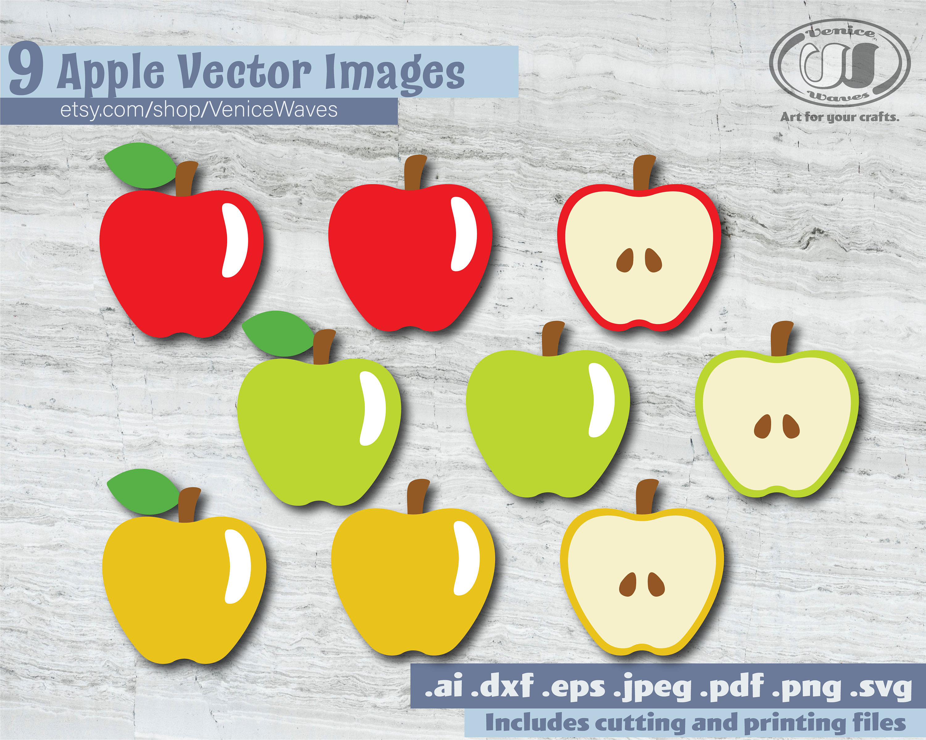 Apple Set Clipart Red Apple Cut File Printable Green Apple - Etsy Canada