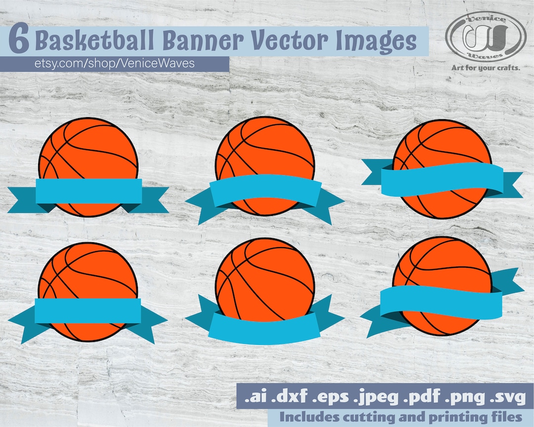 Basketball Ribbon Banner SVG, Basketball Cut File, Basketball Clipart ...