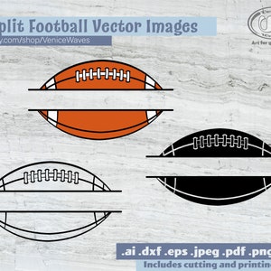 Split Football SVG, Split Football Cut File, Football Clipart, Football ...