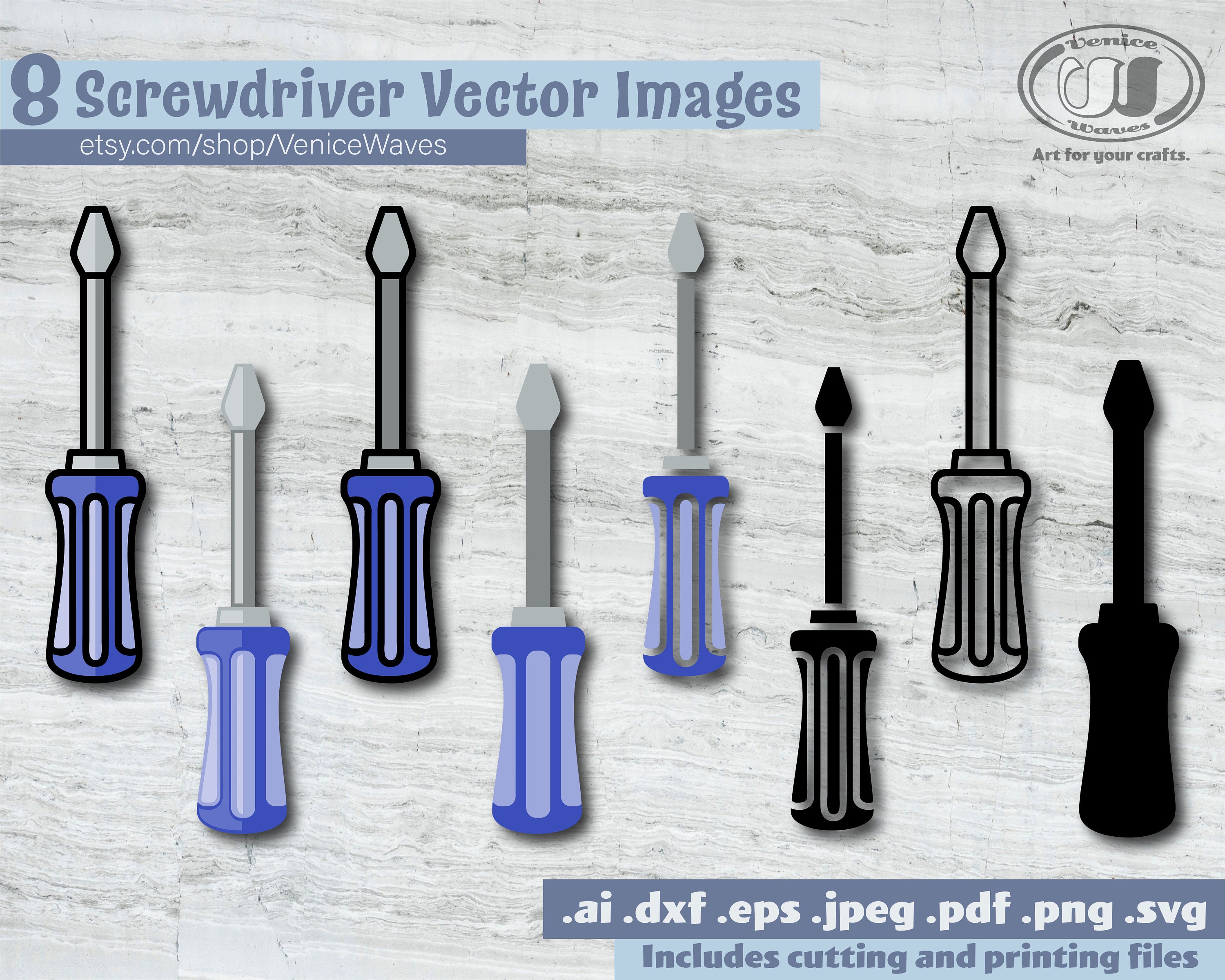 Screwdriver SVG, Tools Cut File, Screwdriver Clipart, Hammer PDF ...