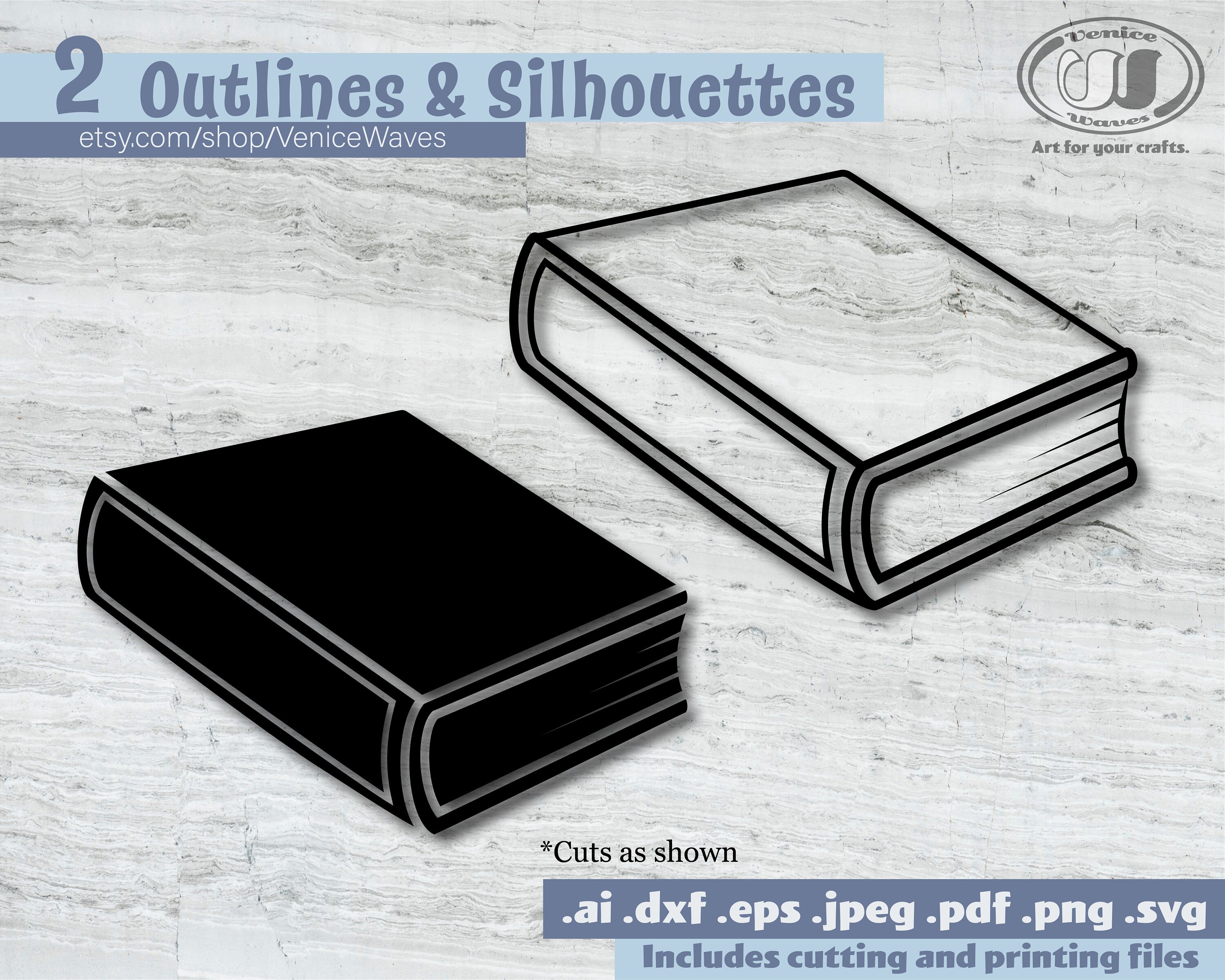 Book SVG Book Cut File Book Clipart Book PDF Book | Etsy