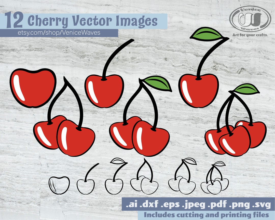 Cherries Clipart, Cherries Cut File, Printable Cherries , Cherries PDF ...