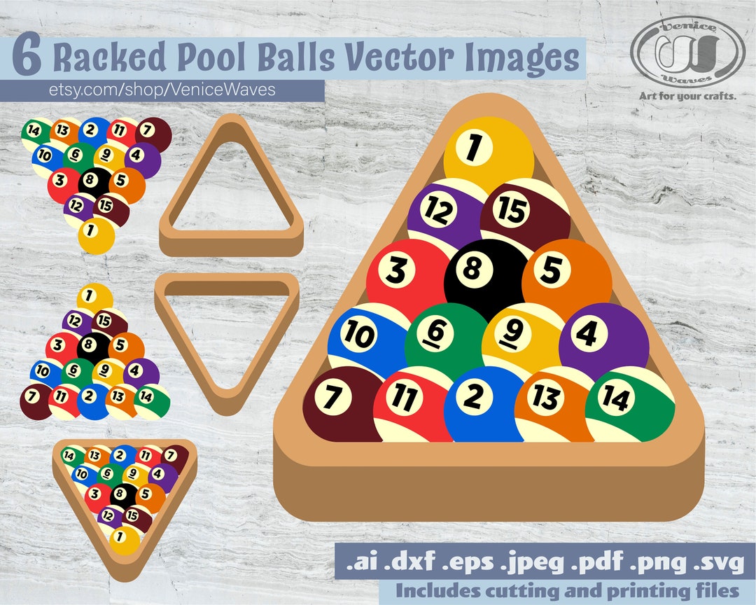 Racked Pool Balls SVG, Billiard Balls Cut File, Pool Balls Clipart ...