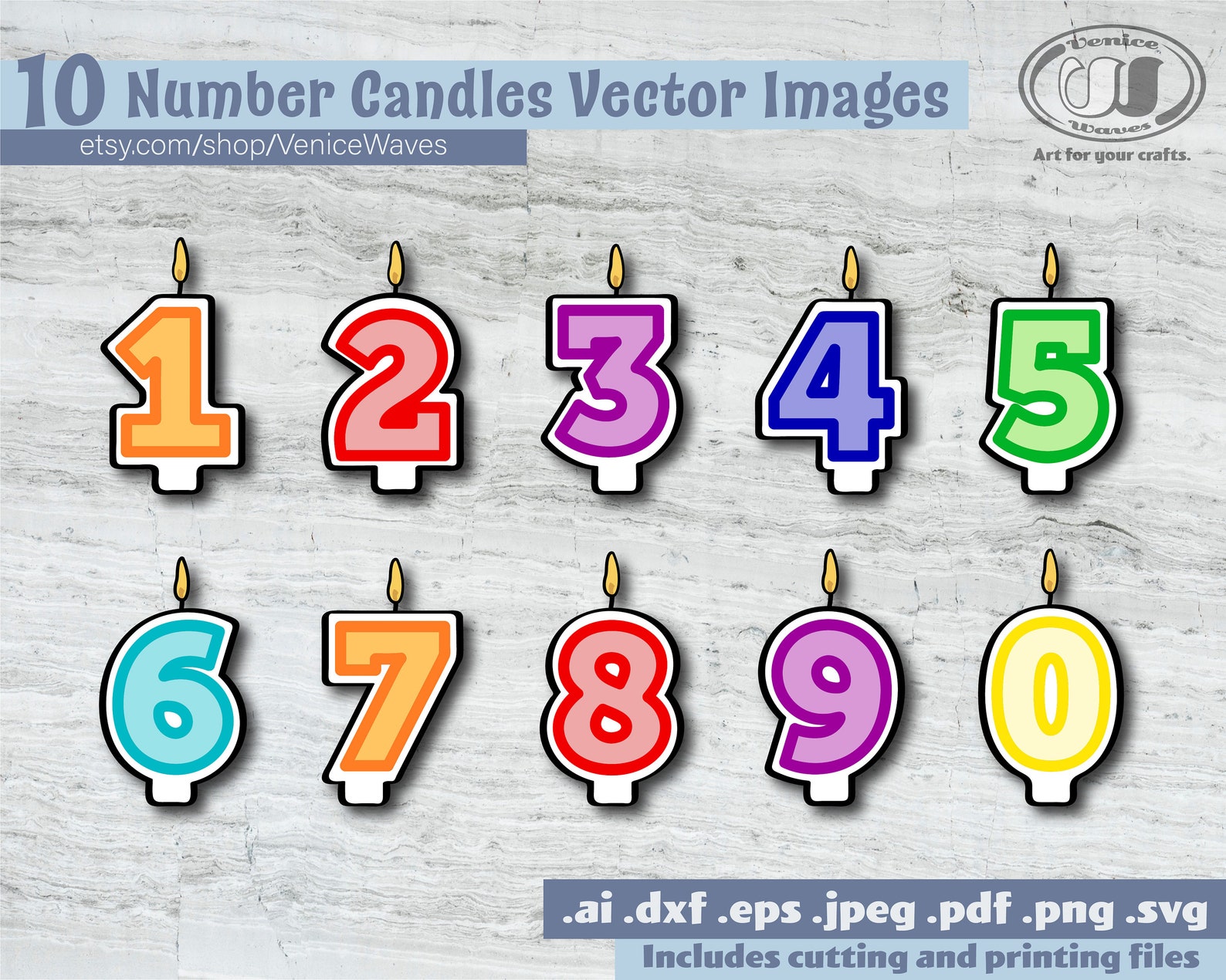 Number Candles SVG, Number Candles Cut File,birthday Candles Clipart ...