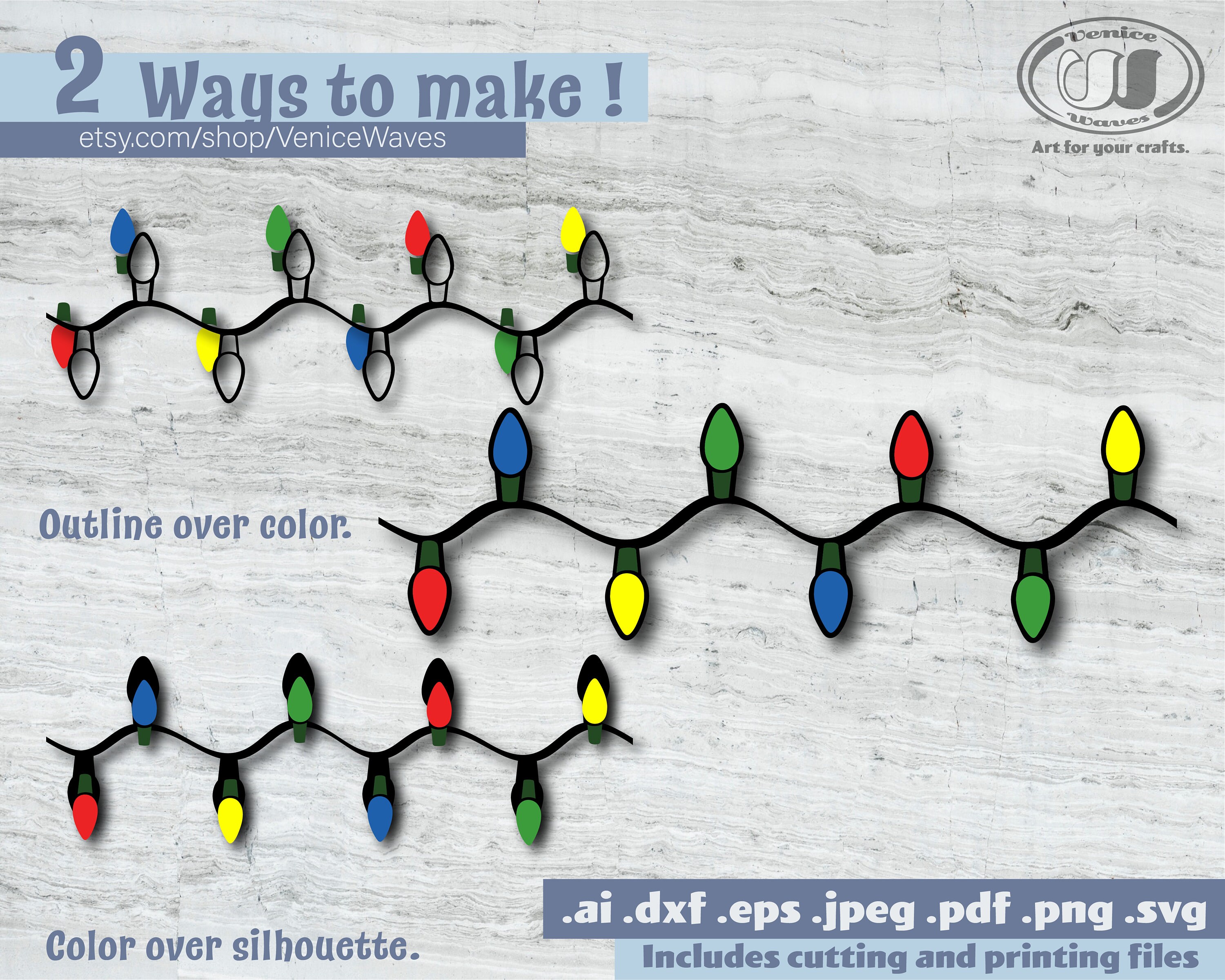 Christmas Lights Clipart Christmas Cut Files Printable - Etsy