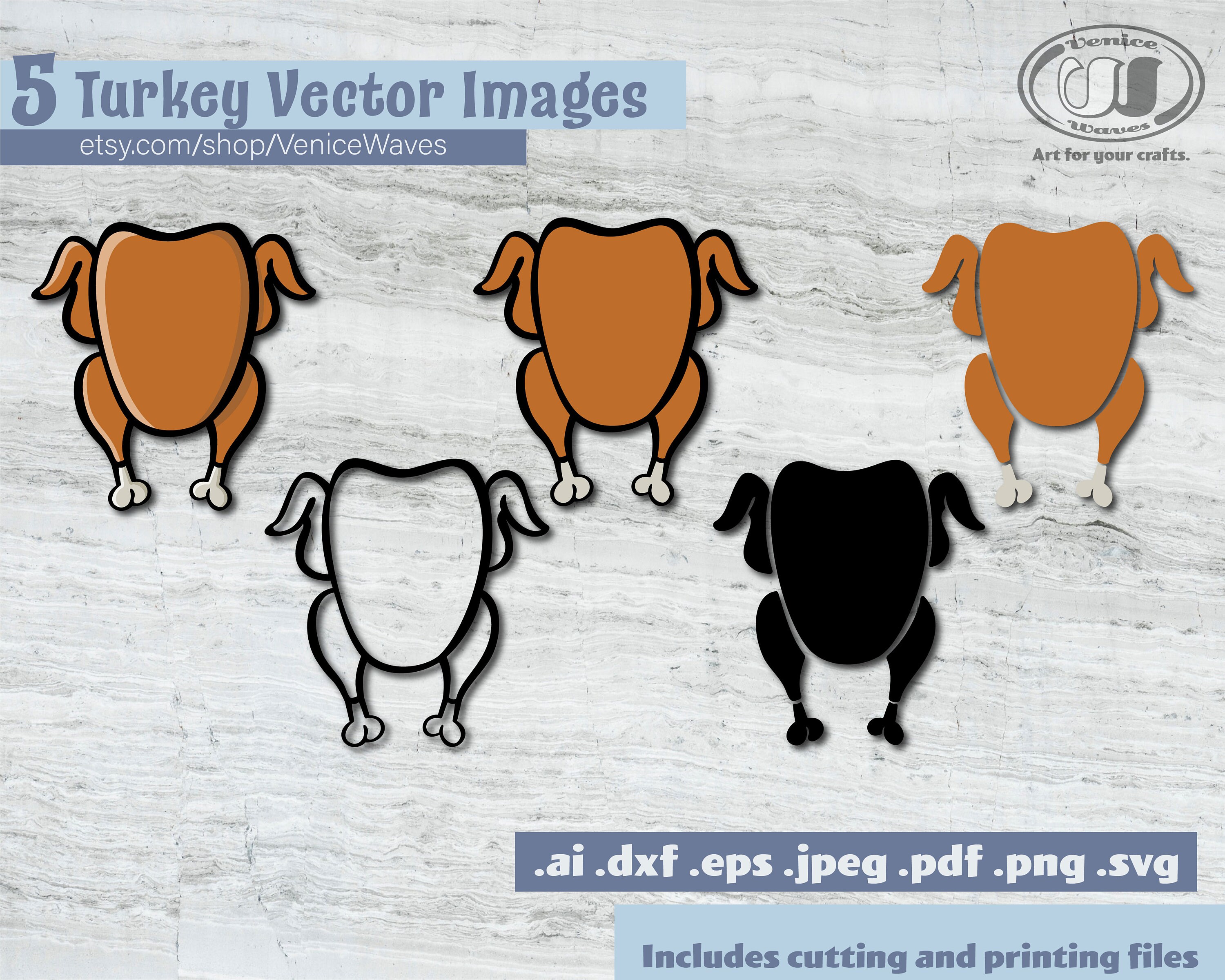 Cooked Turkey SVG, Thanksgiving Cut File, Food Clipart, Holiday PDF ...