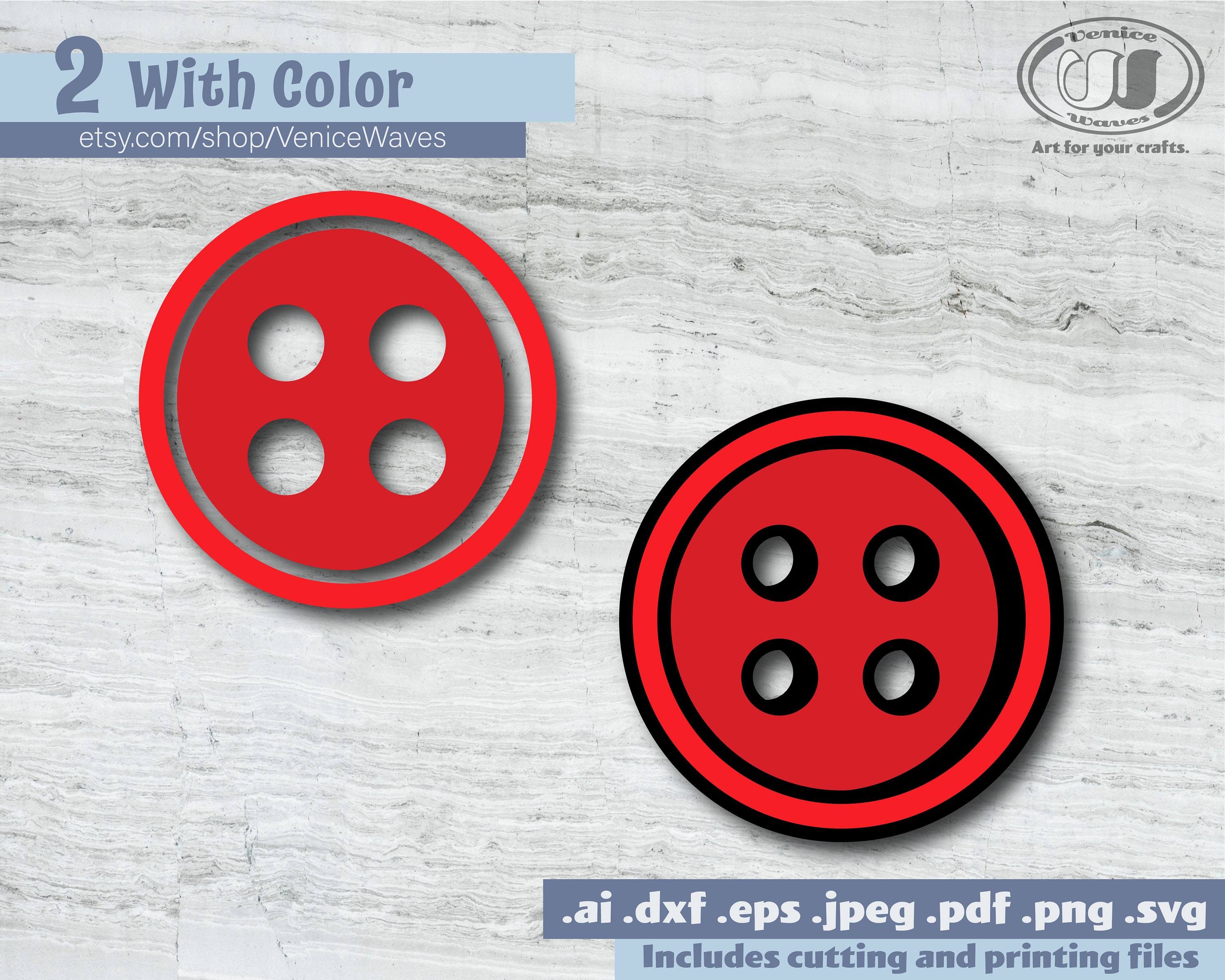 Red Button SVG Button Cut File Button Clipart Button PDF - Etsy