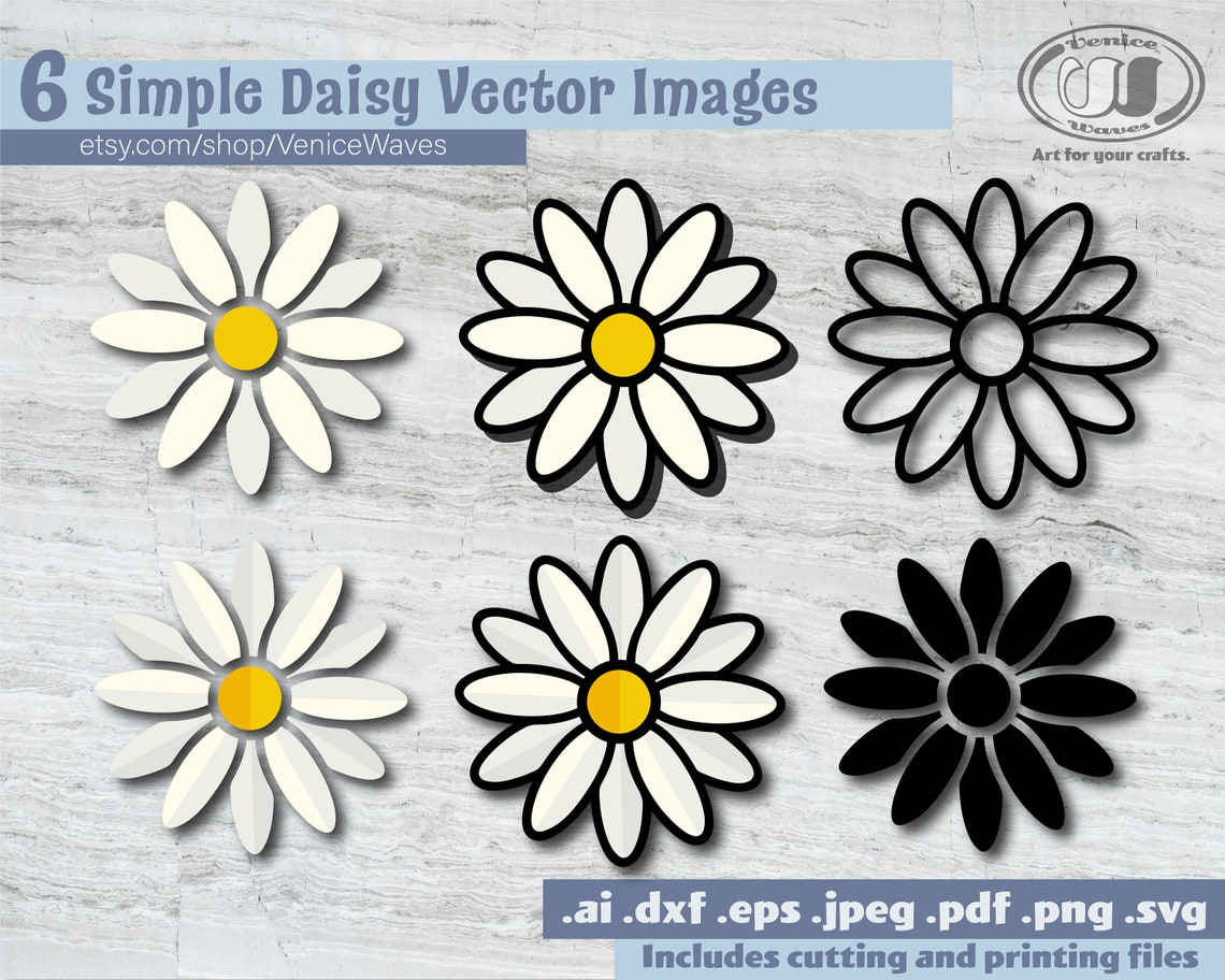Simple Daisy SVG Simple Daisy Cut File Simple Daisy Clipart | Etsy
