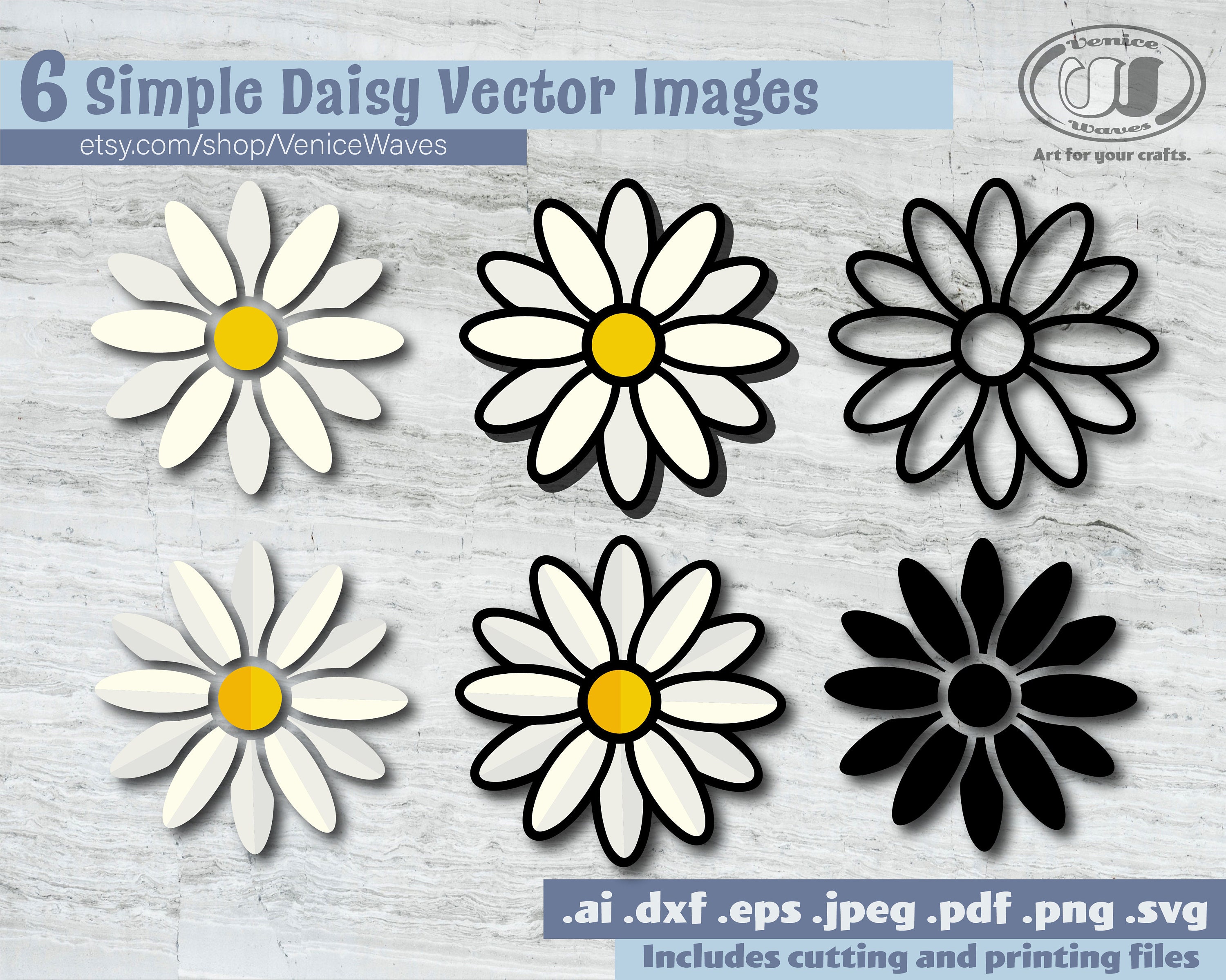 Simple Daisy SVG, Simple Daisy Cut File, Simple Daisy Clipart, Daisy ...