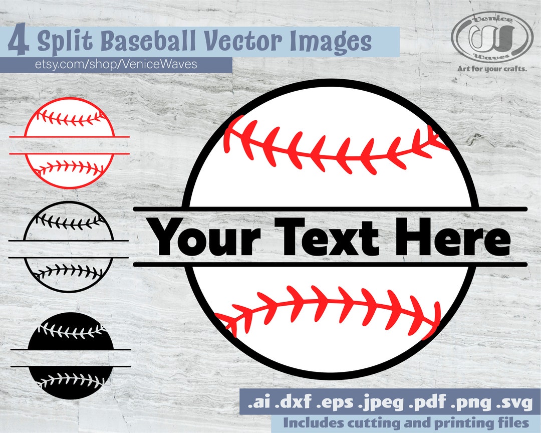 Split Baseball SVG, Split Baseball Cut File, Baseball Clipart, Baseball ...