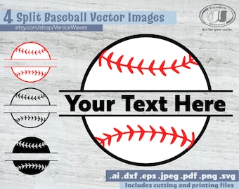 Split Baseball Svg - Etsy