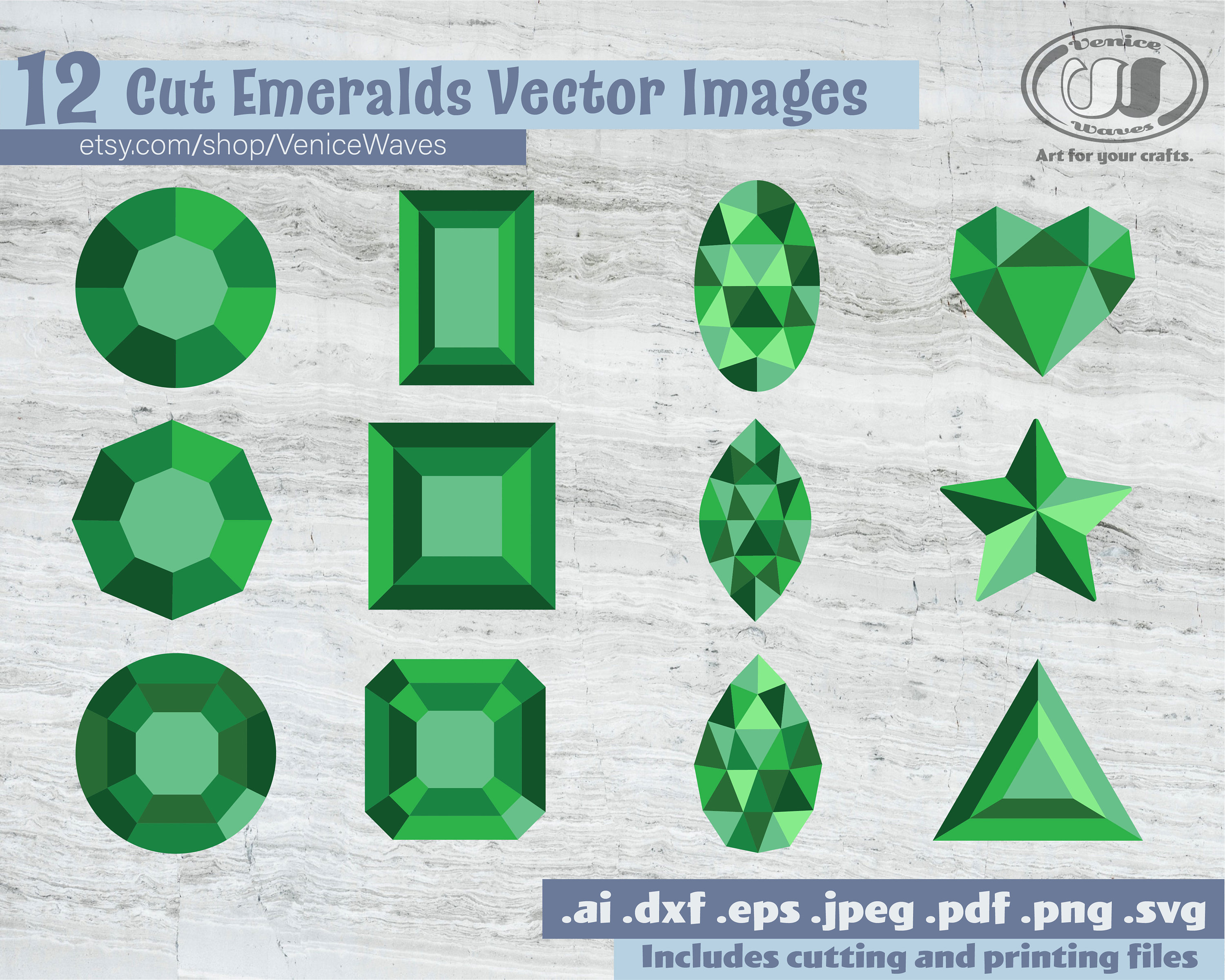 Cut Emeralds SVG, Emeralds Cut Drawing, Gemstone Clipart, Diamonds PDF ...