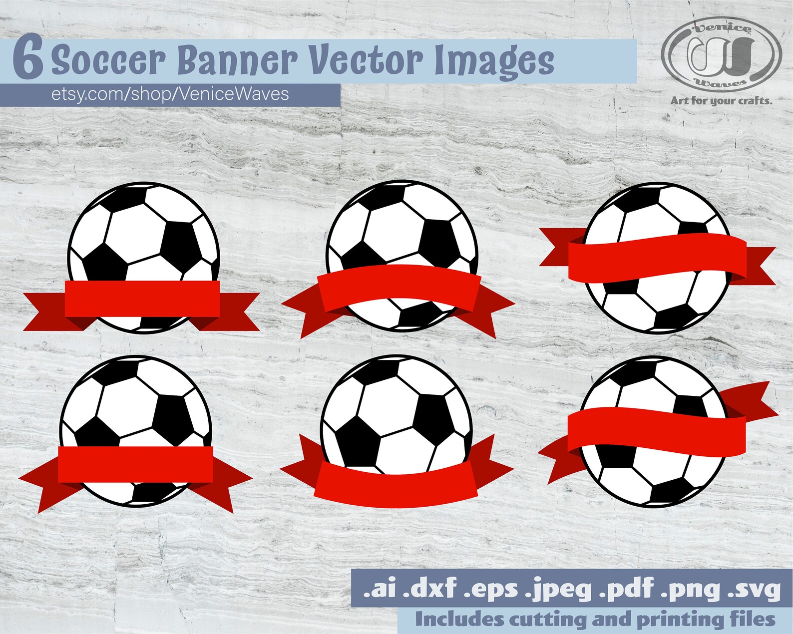 Soccer Ball Ribbon Banner SVG Soccer Cut File Sports | Etsy