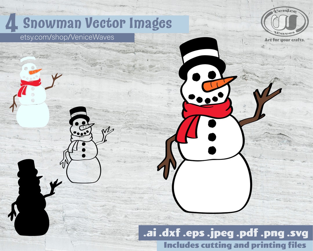 Snowman Clipart, Christmas Cut Files, Christmas Clipart, Vector Snowman ...