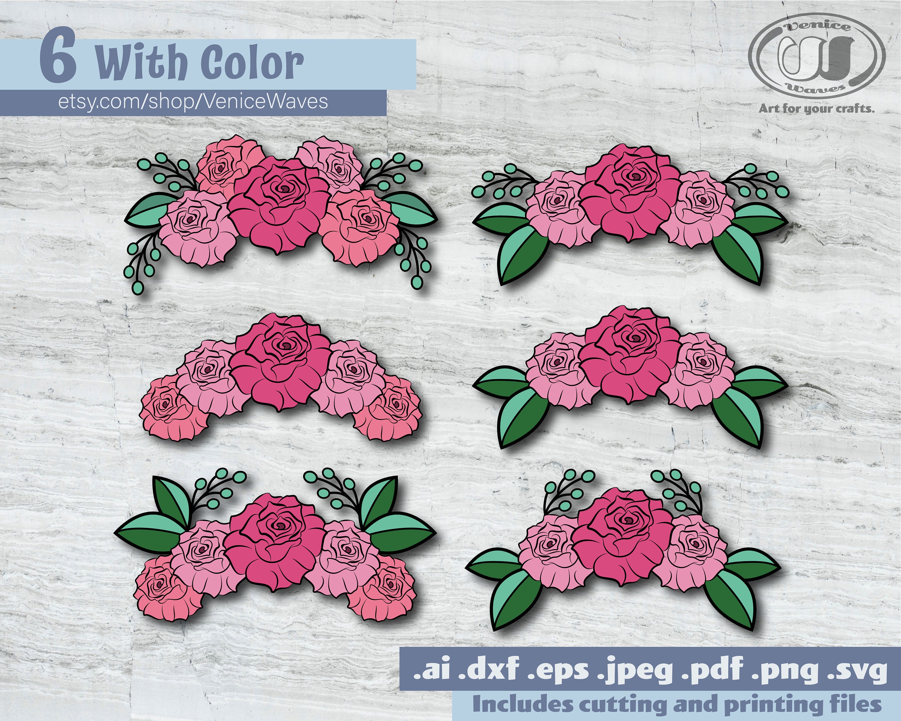 Rose Floral Crown SVG Rose Floral Crown Cut File Rose Floral - Etsy