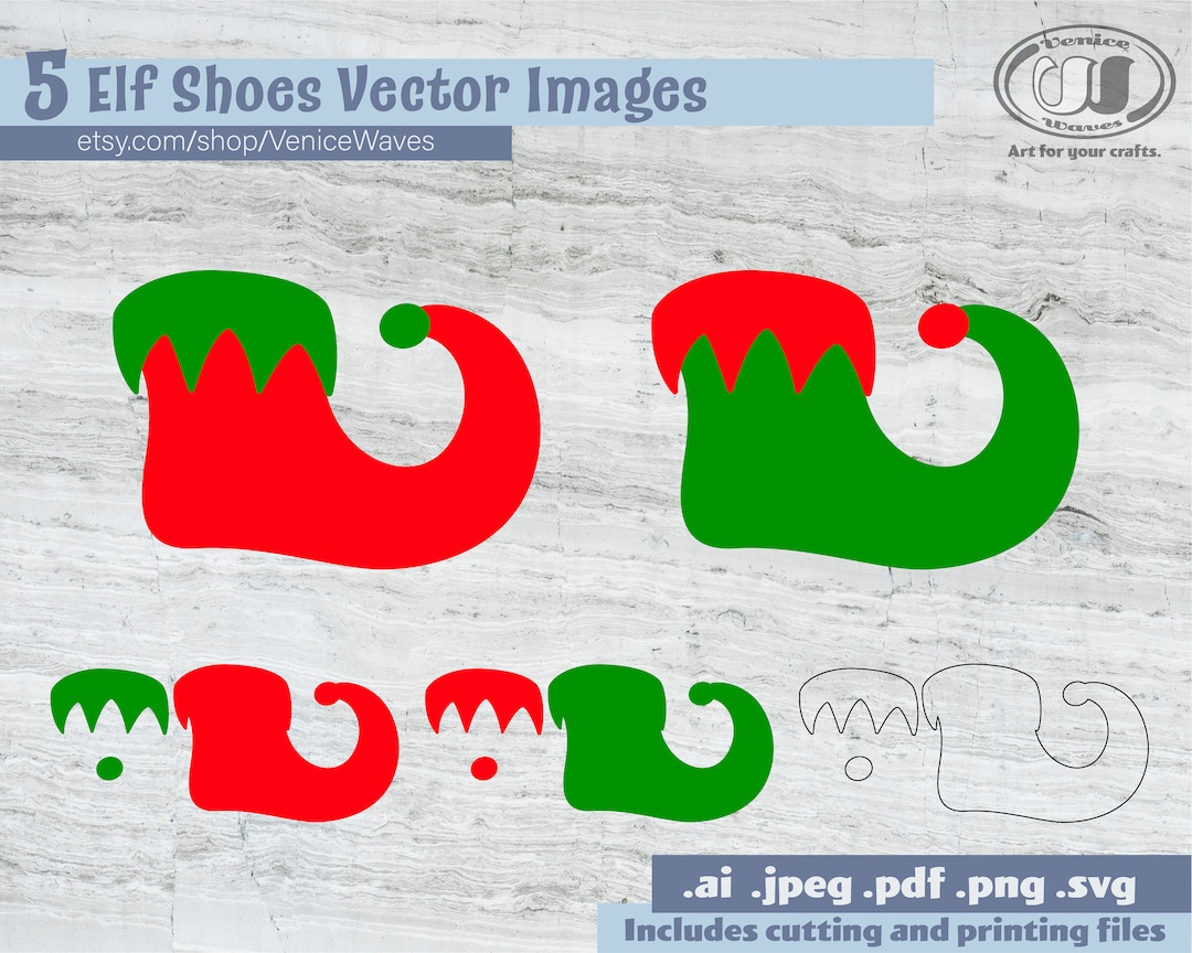 Elf Shoes Clipart, Christmas Cut File, Elf Shoes Clipart, Christmas SVG ...