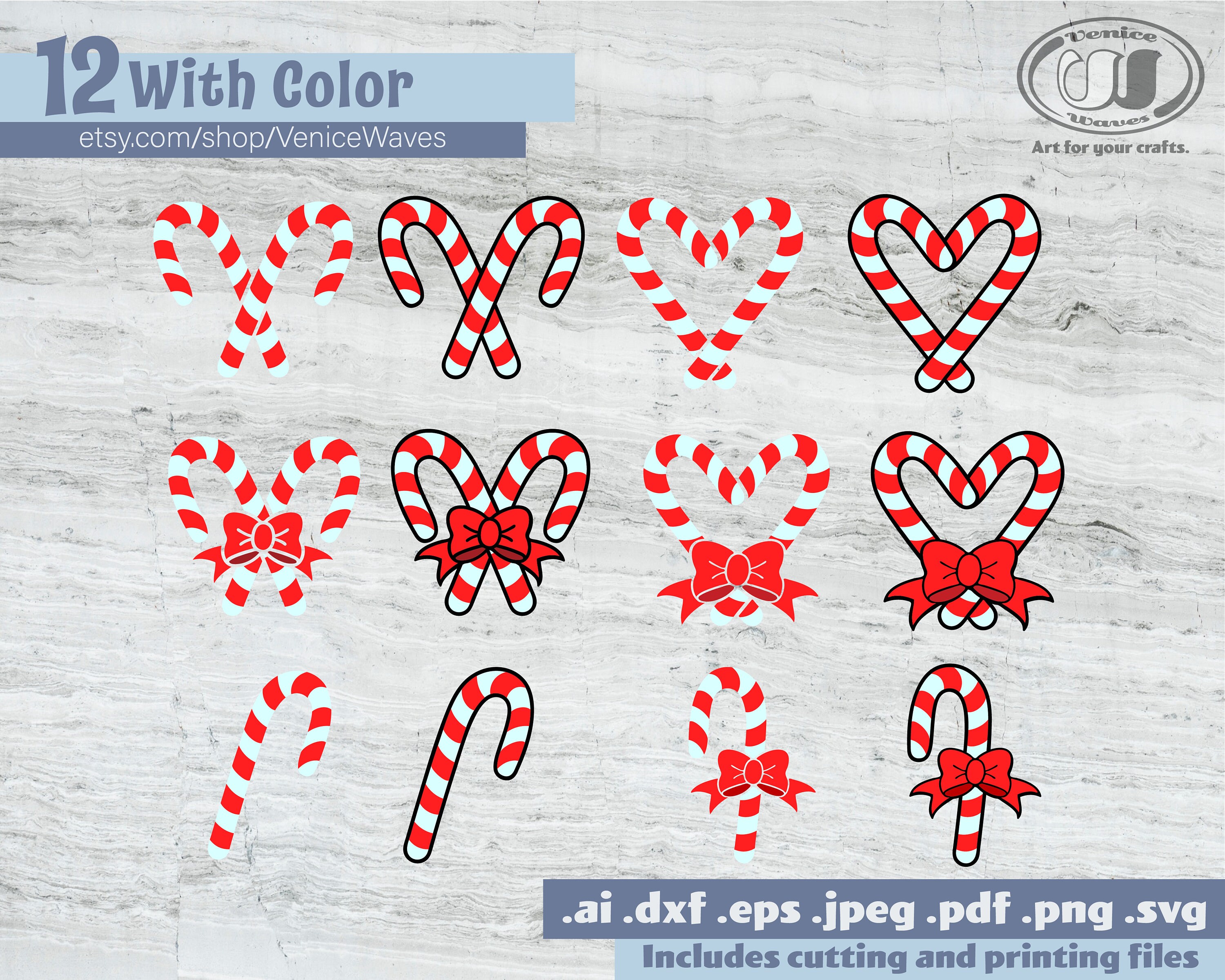 Candy Cane Set SVG Candy Canes Bundle Cut File Christmas | Etsy