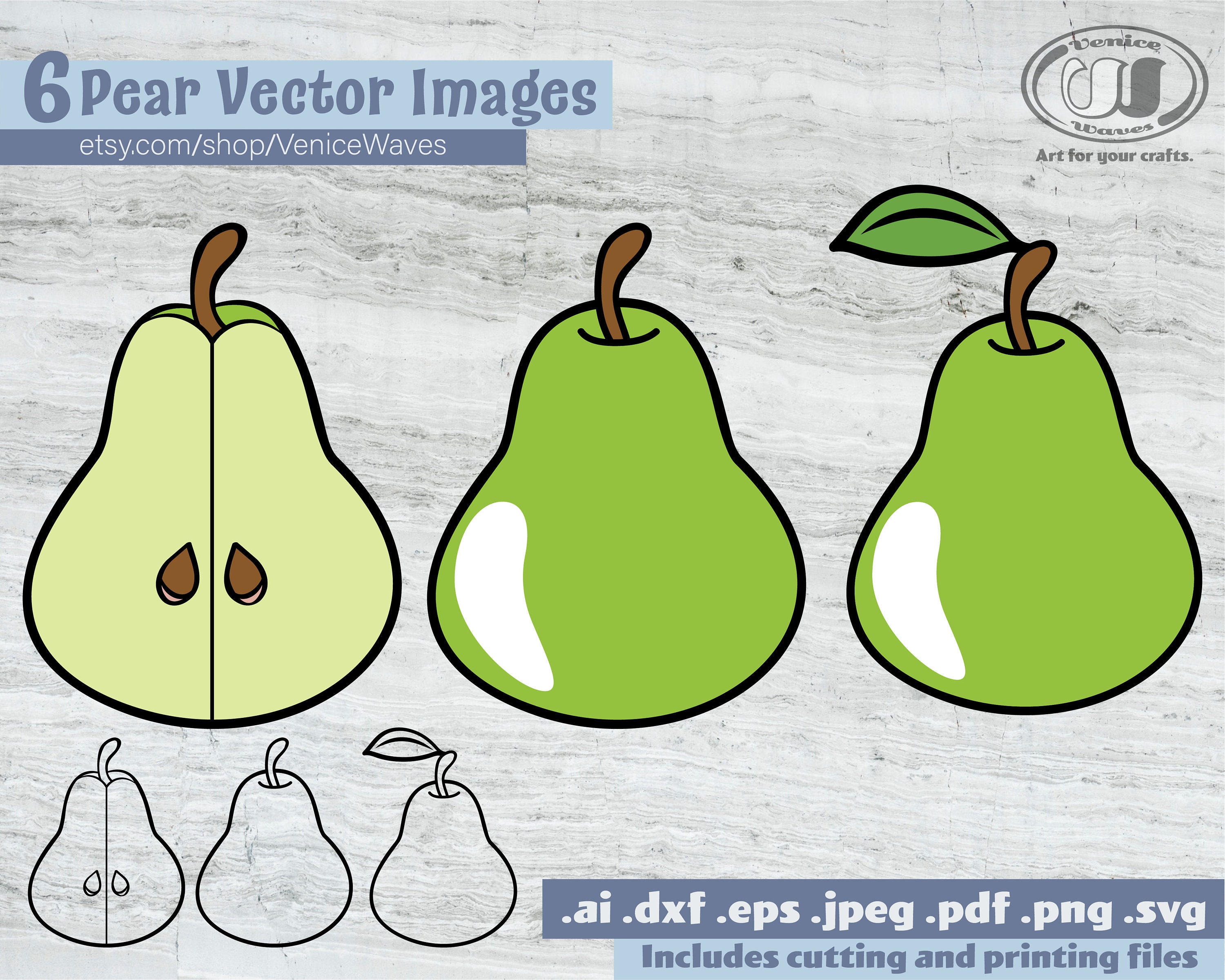 Pears Clipart, Pear Cut File, Printable Pear , Fruit Clipart, Pear ...