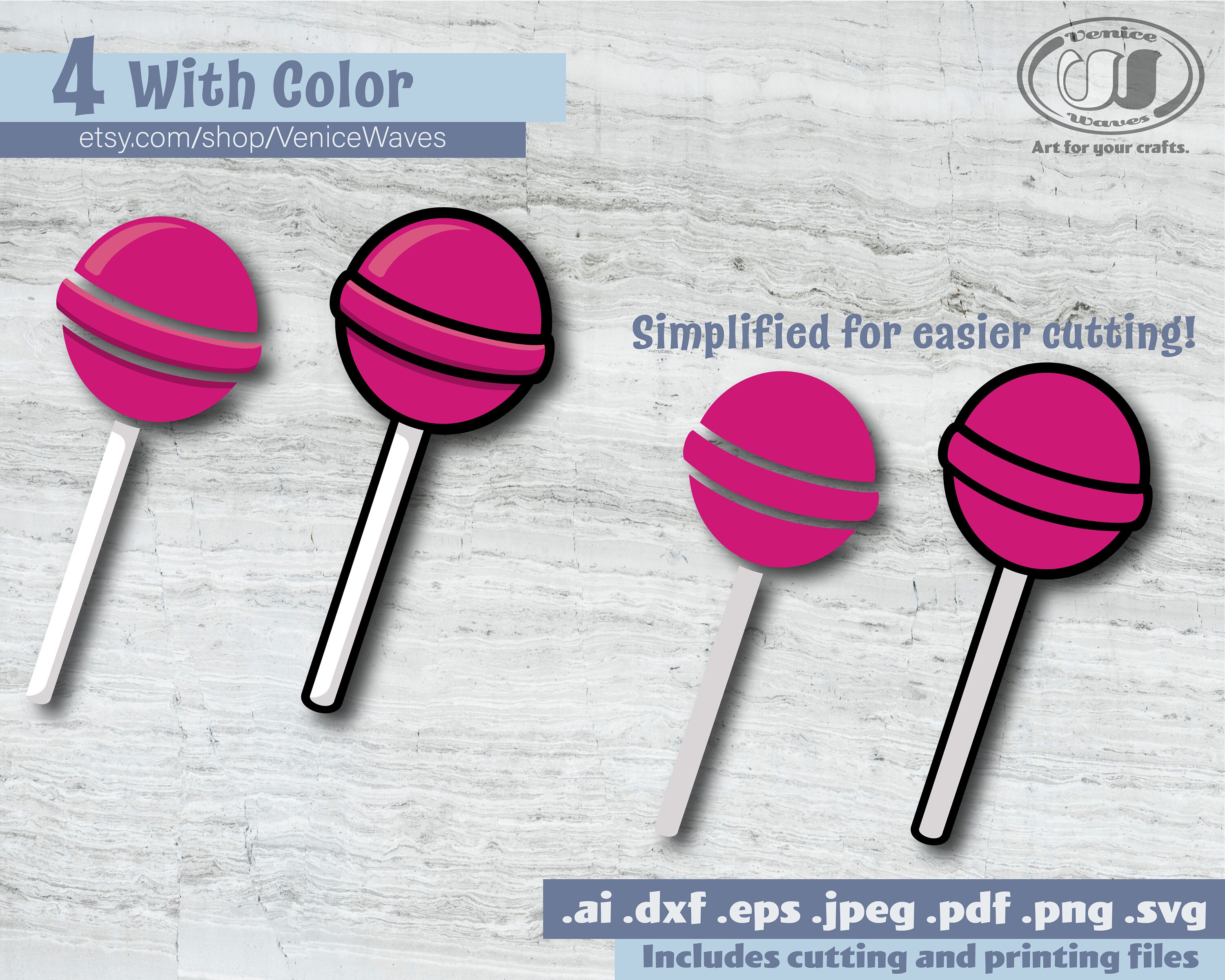 Lollipop Clipart Round Lollipop Cut File Round Lollipop - Etsy