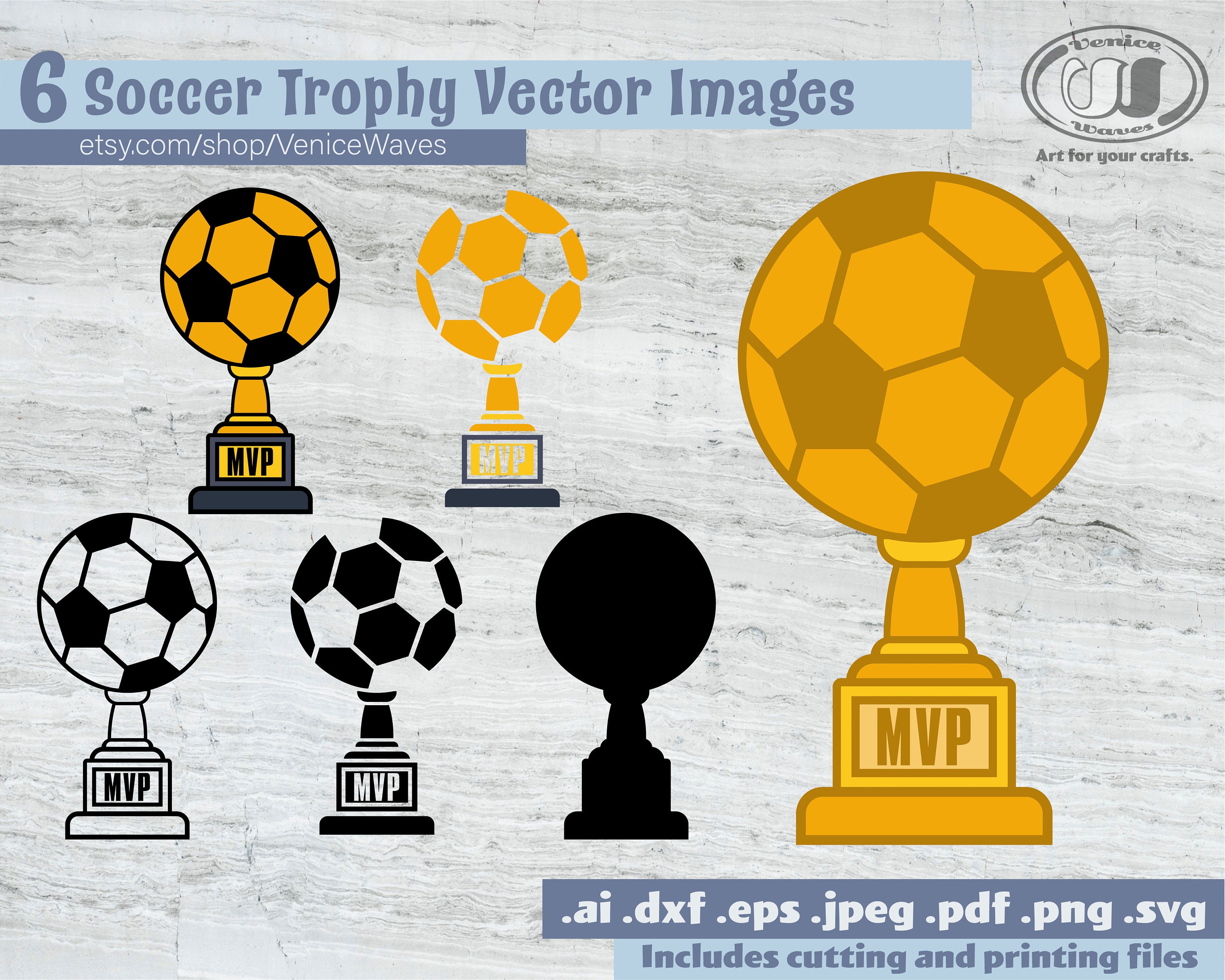 Mounted Soccer Trophy Cup SVG Football Trophy Cut File Award - Etsy España