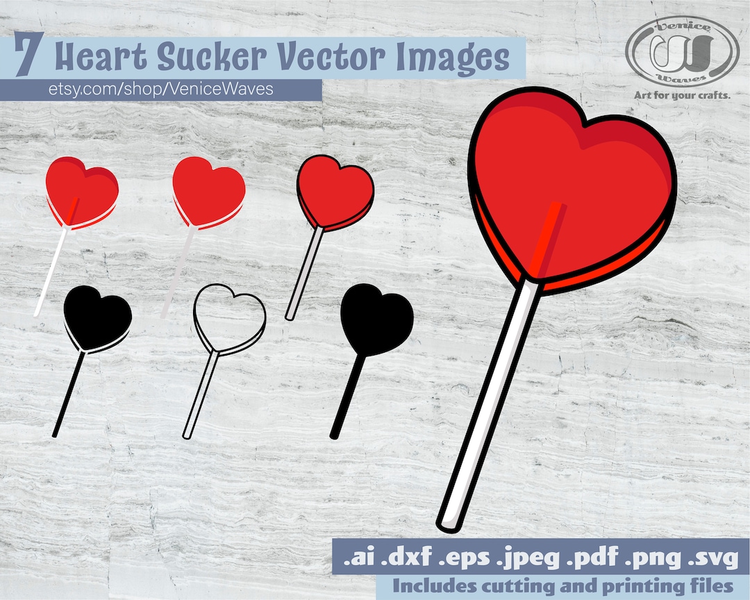 Heart Sucker SVG, Heart Sucker Cut File, Heart Sucker Clipart, Heart ...