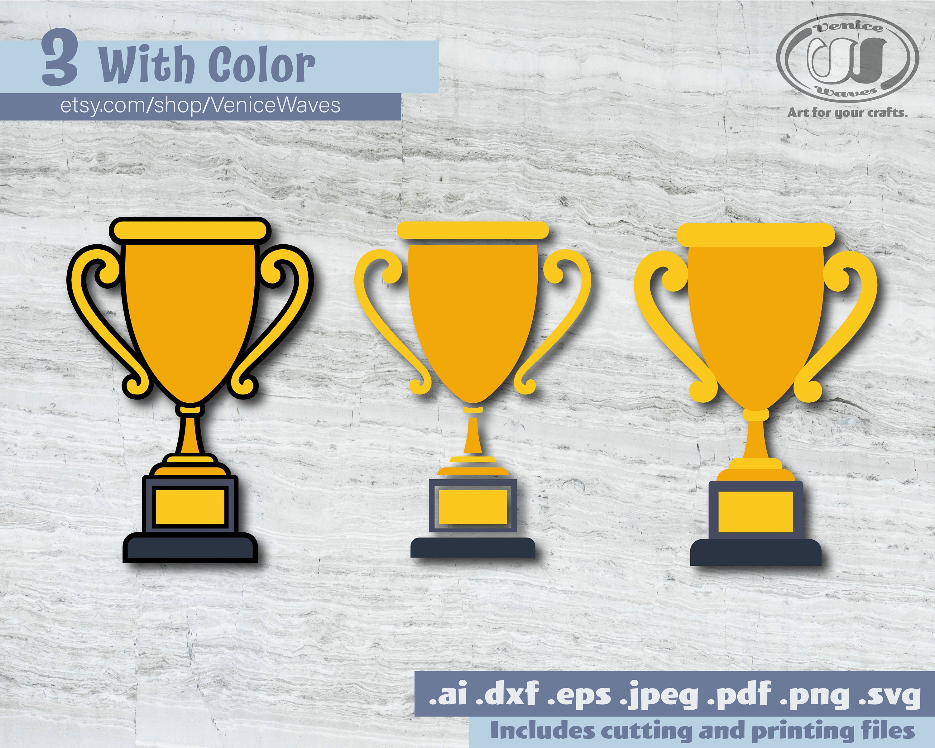 Trophy Cup SVG Trophy Cut File Award Clipart Sports PDF - Etsy UK