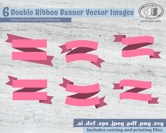Double Ribbon Banner Template