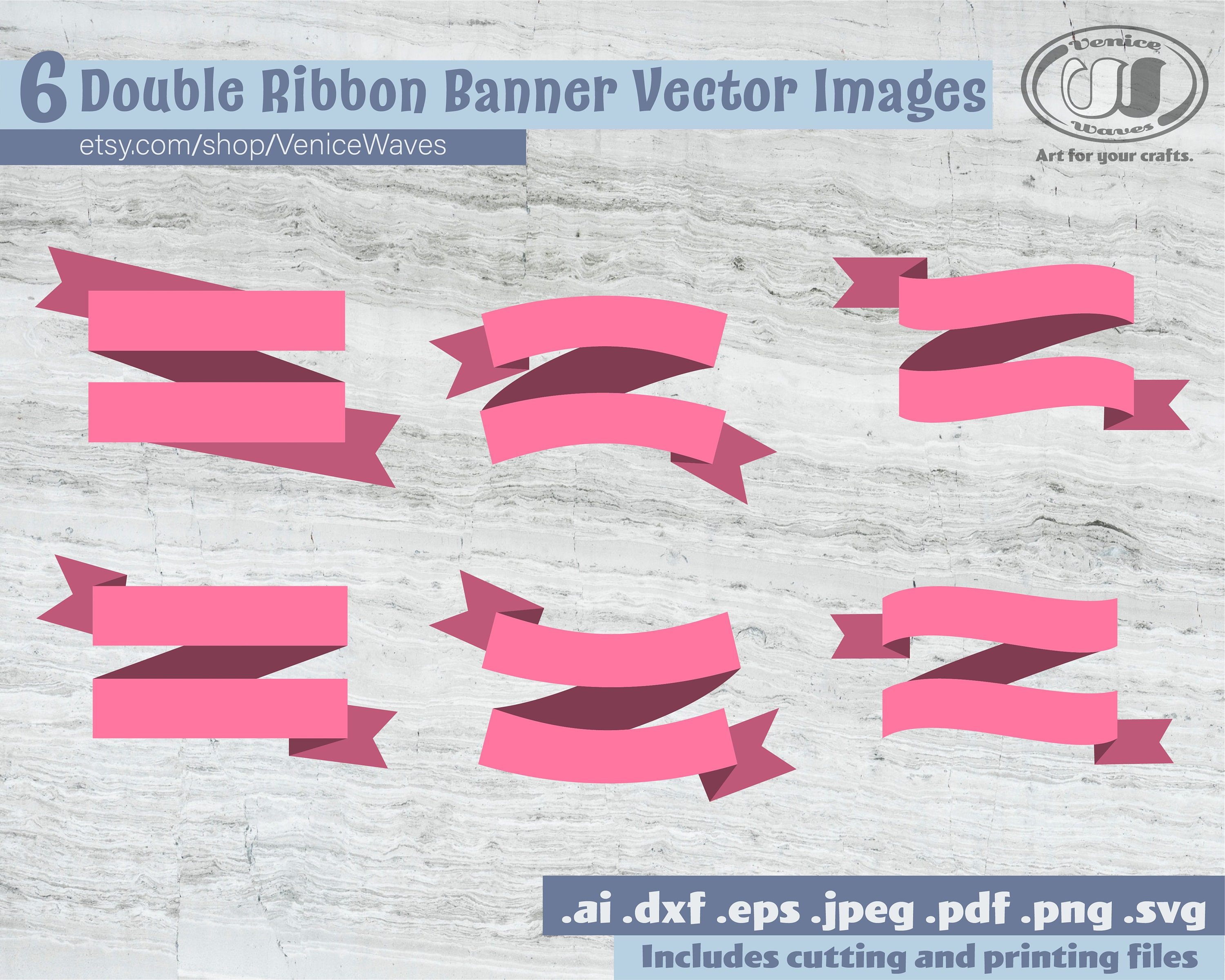 Double Ribbon Banner Clipart Banner Cut File Baby Girl - Etsy UK