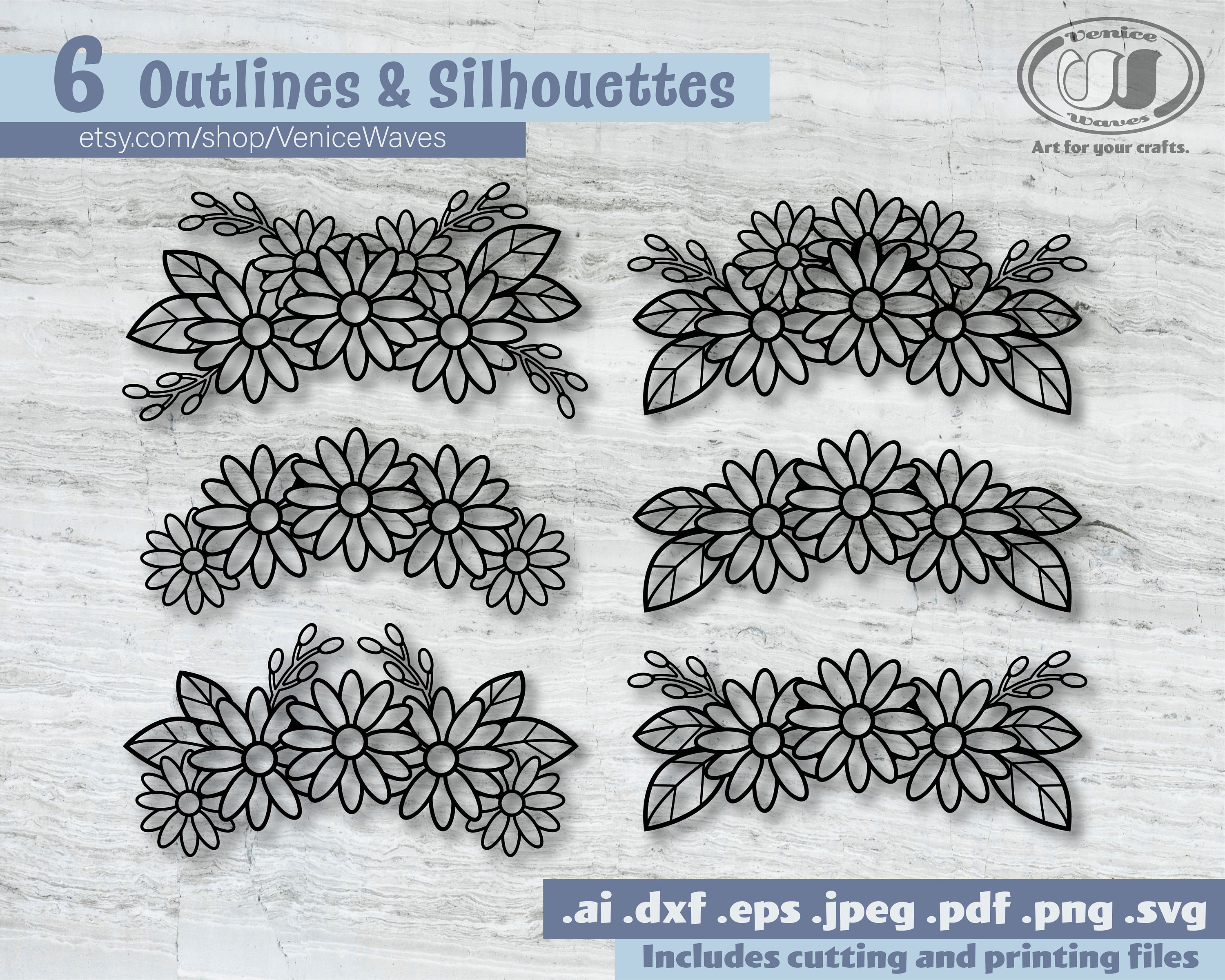 Daisy Floral Crown SVG, Daisy Floral Crown Cut File, Daisy Floral Crown ...