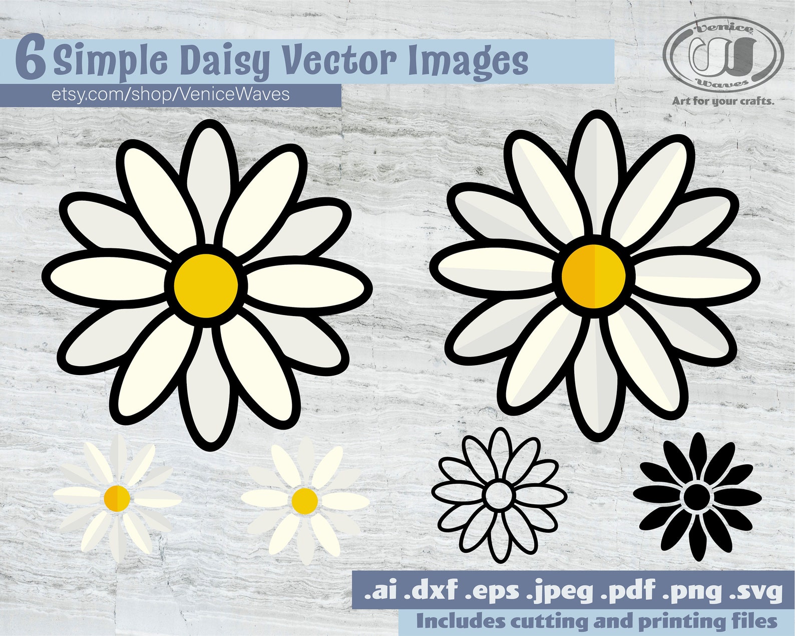 Simple Daisy SVG Simple Daisy Cut File Simple Daisy Clipart | Etsy
