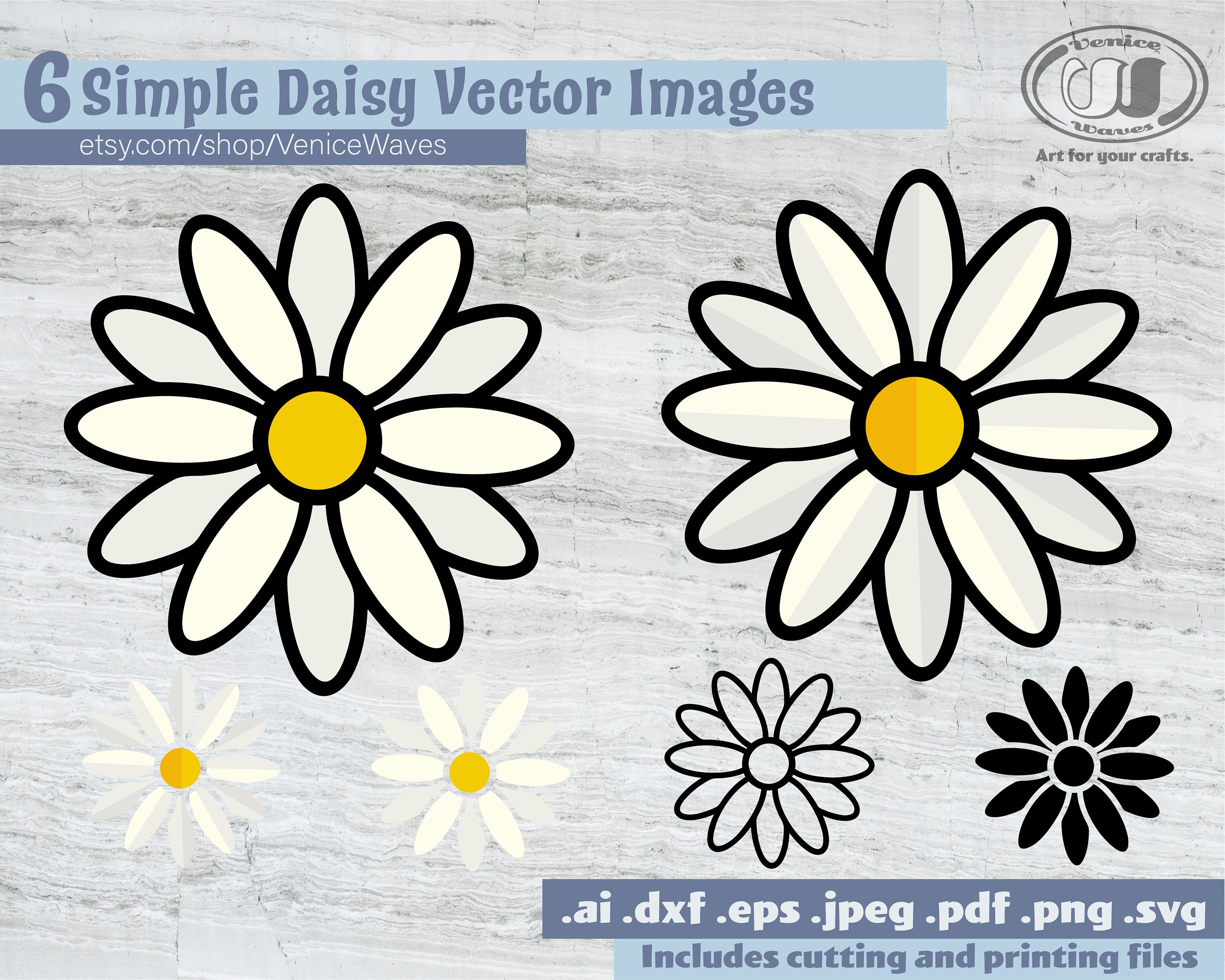Simple Daisy SVG, Simple Daisy Cut File, Simple Daisy Clipart, Daisy ...