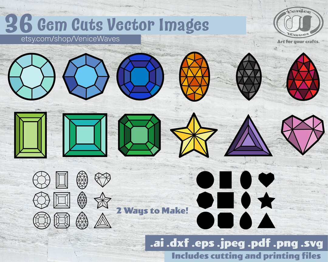 Gemstones Cuts SVG, Gemstones Cut File, Gemstones Clipart, Gemstones ...