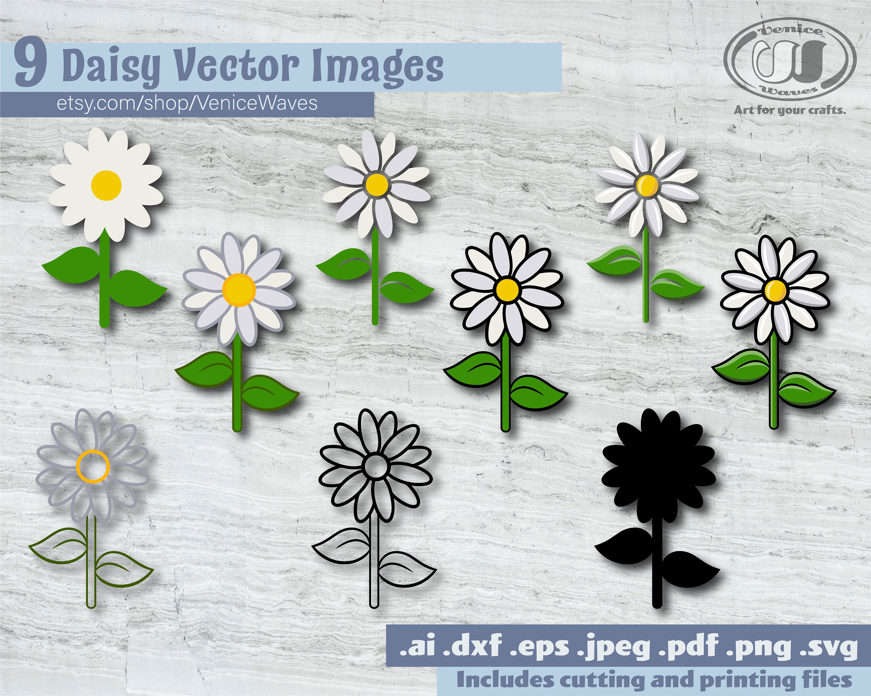 Simple Daisy SVG, Simple Daisy Cut File, Simple Daisy Clipart, Daisy ...