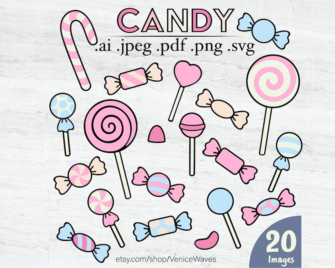 Candy Bundle Vector Images, Includes .ai, .jpeg, .pdf, .png, .svg Files ...