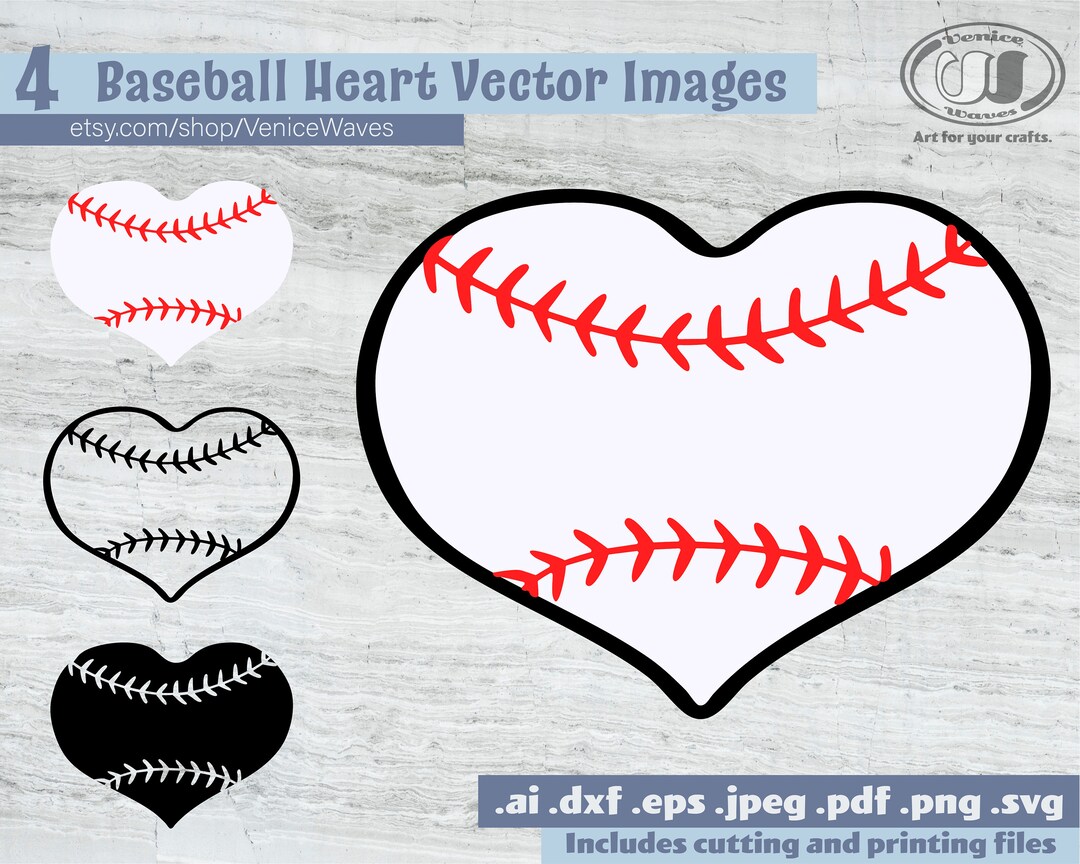 Baseball Heart SVG, Baseball Heart Cut File, Baseball Heart Clipart ...