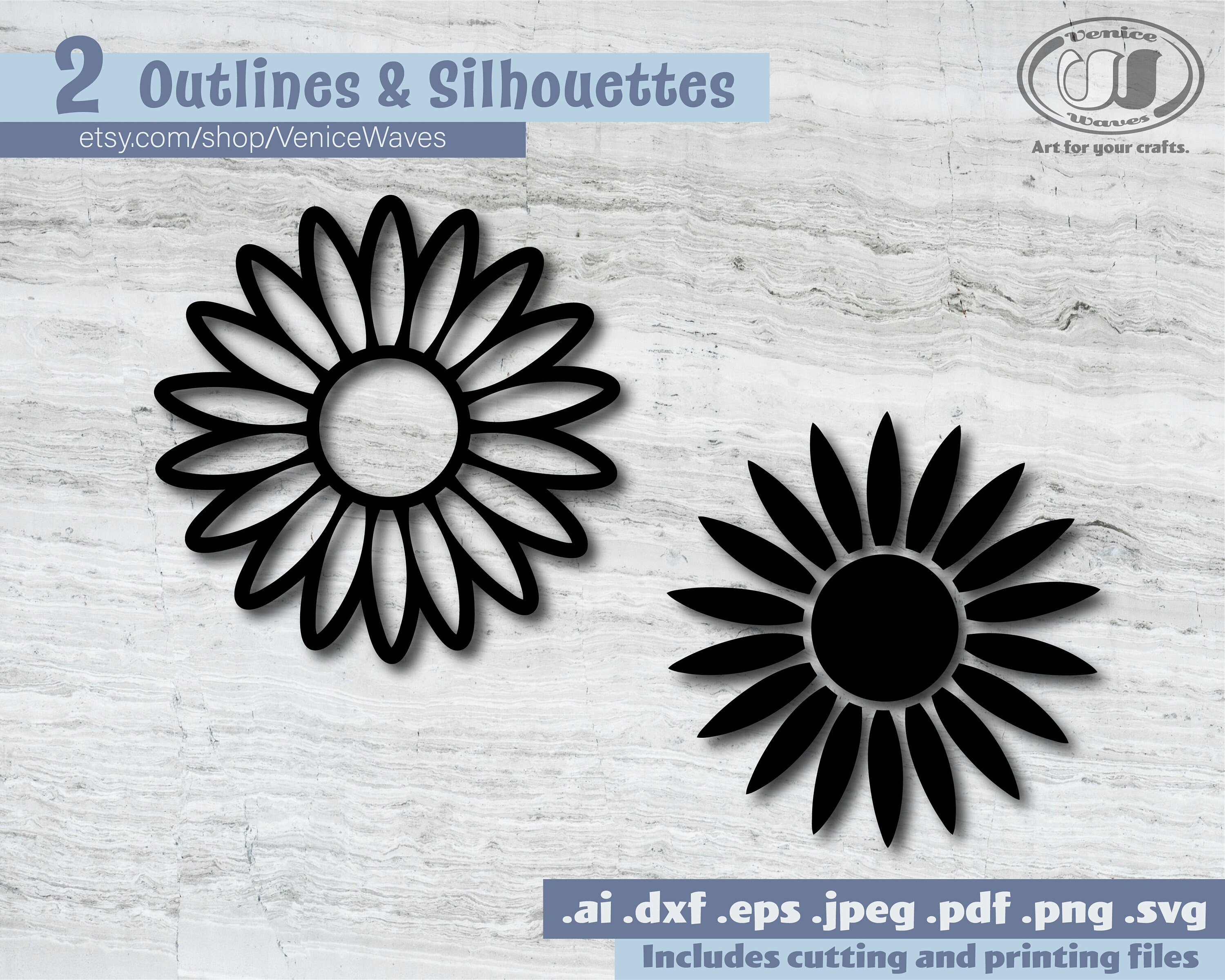 Simple Sunflower SVG Simple Sunflower Cut File Simple - Etsy