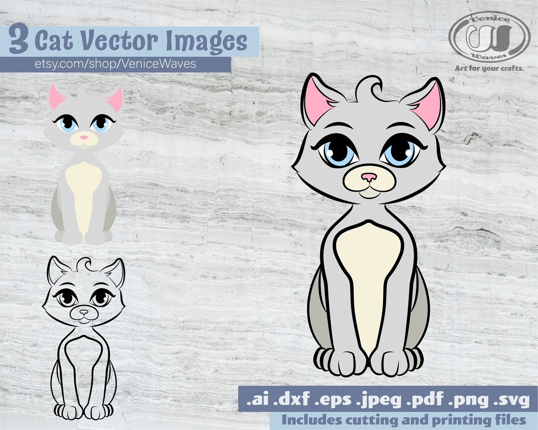 Cat SVG, Cat Cut File, Cat Clipart, Cat PDF, Cat Download, Digital ...